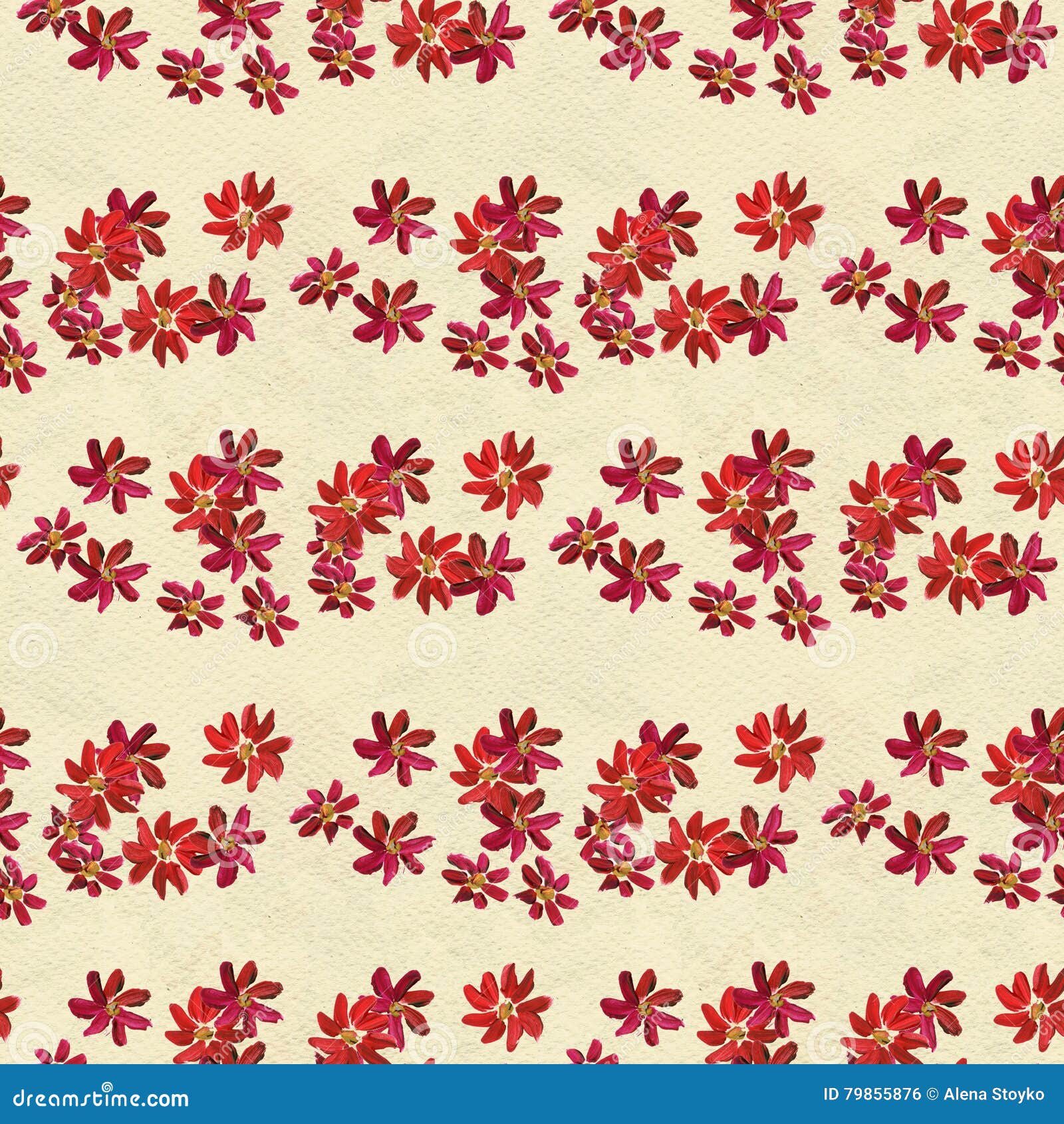 Seamless Pattern with Red Flowers Stock Illustration - Illustration of ...