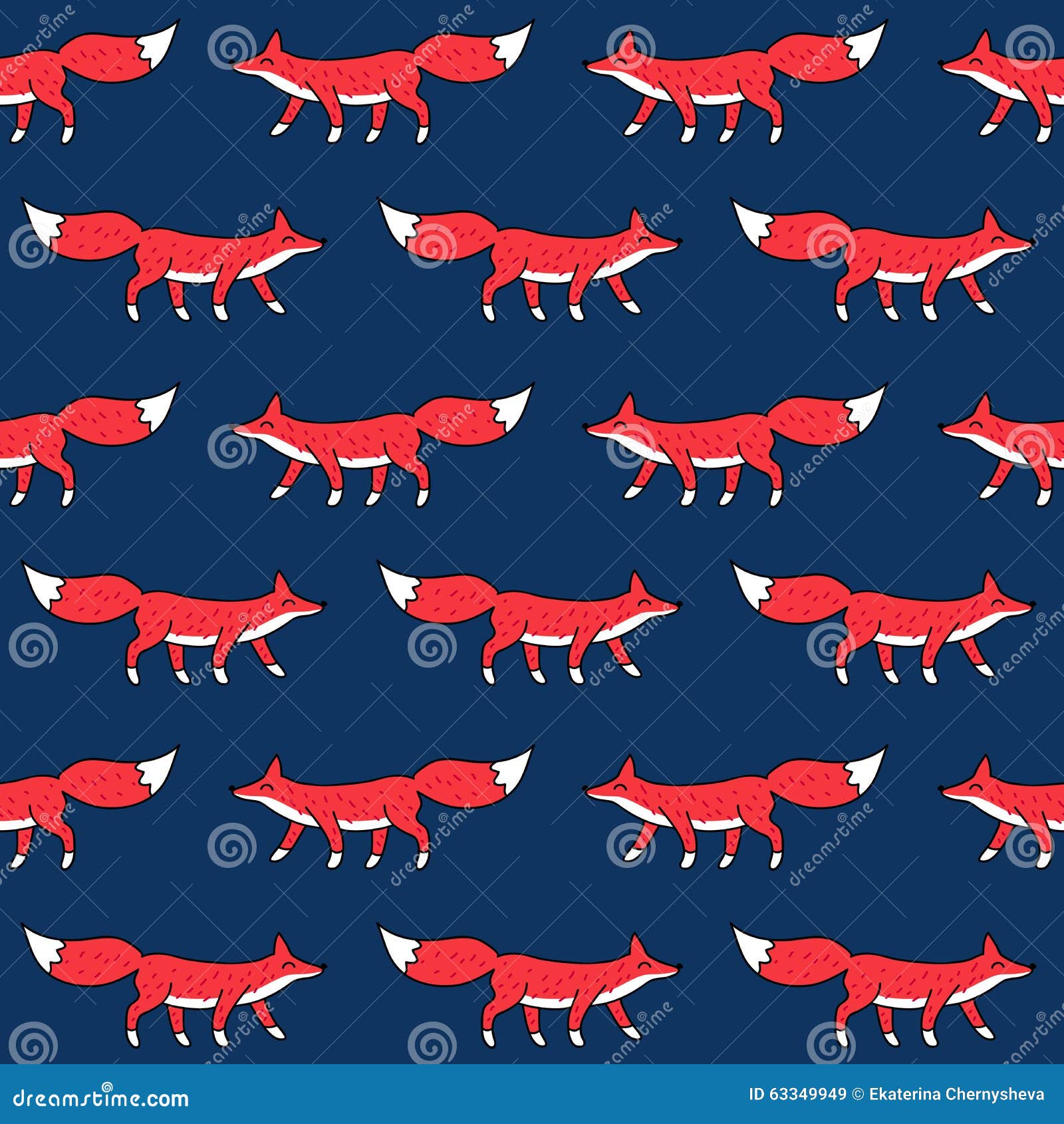 Seamless Pattern of Red Fox Stock Vector - Illustration of path, world ...