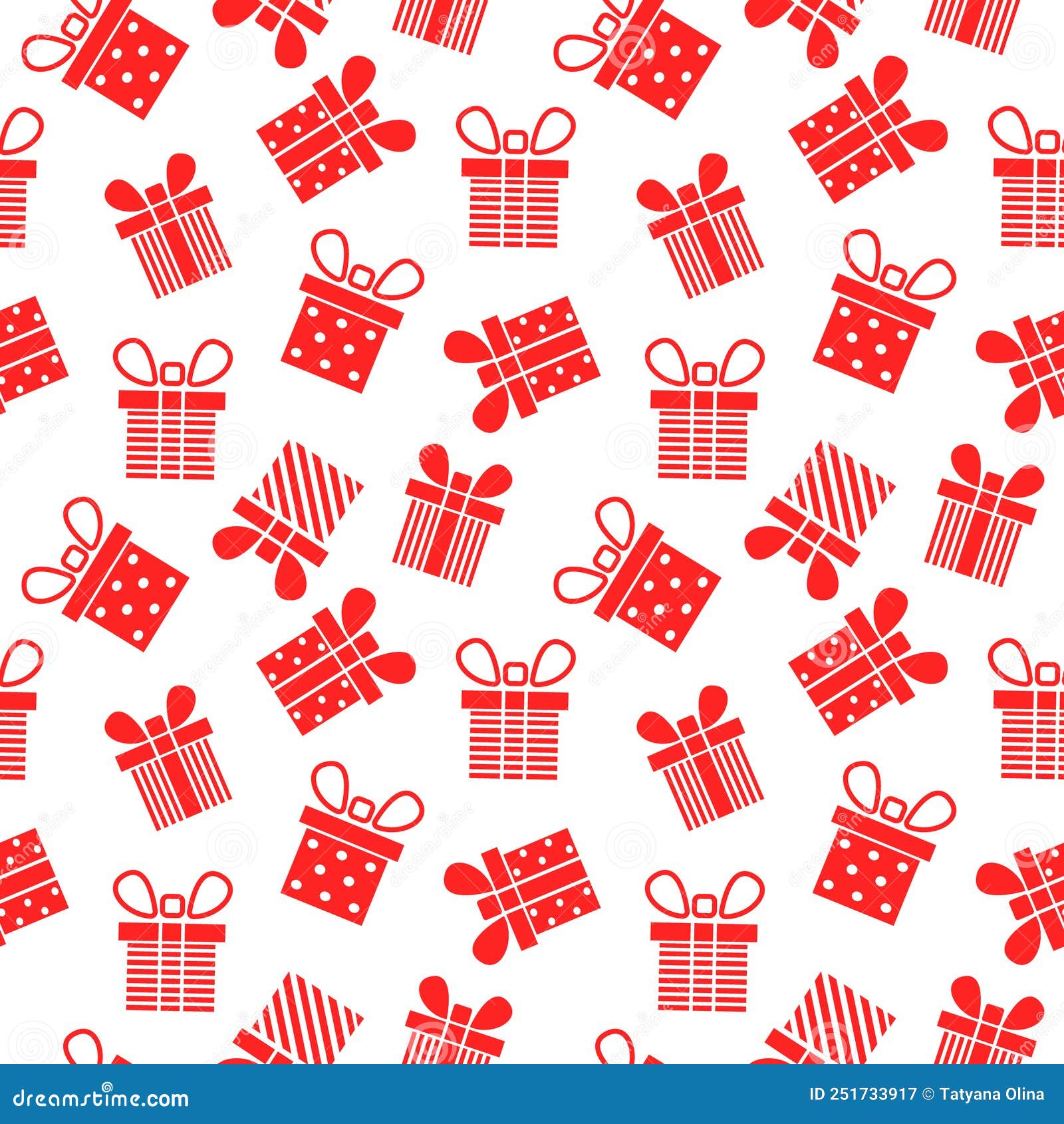 Seamless Pattern with Red Gift Boxes. Vector Illustration Stock Vector ...
