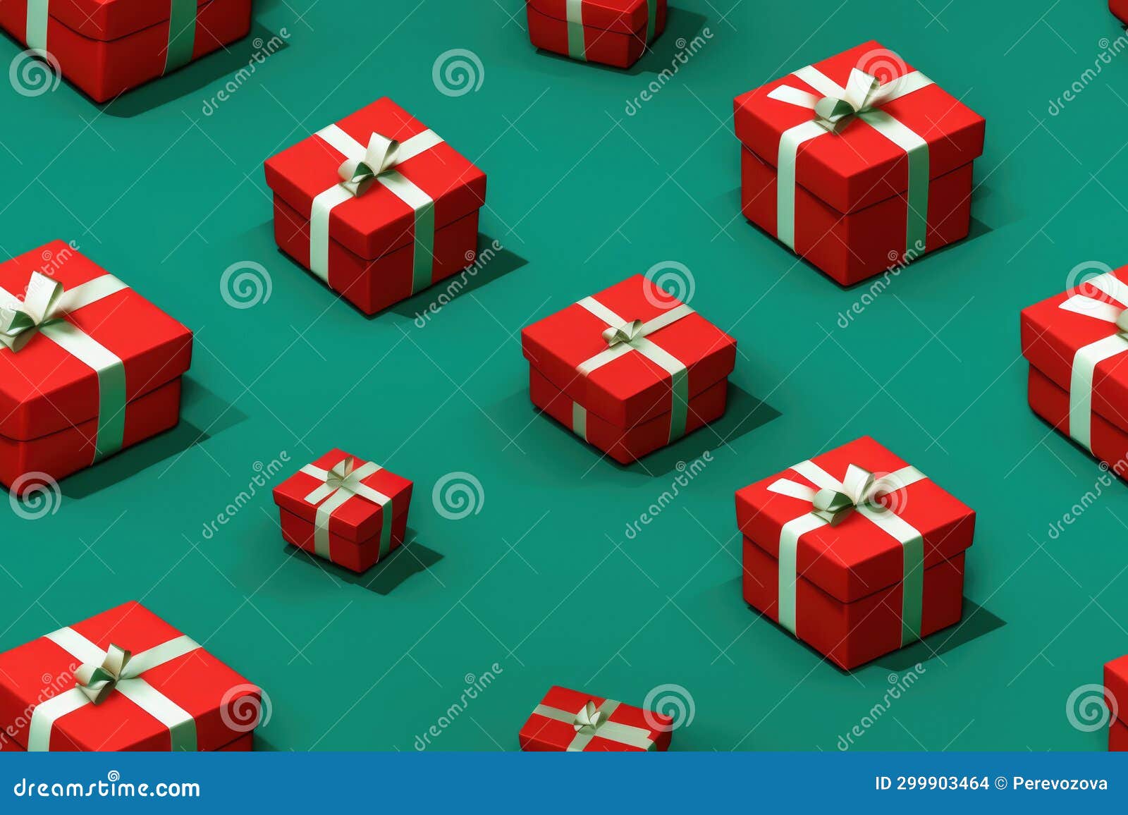 Seamless Pattern of Red Gift Boxes or Wrapped Presents with White ...