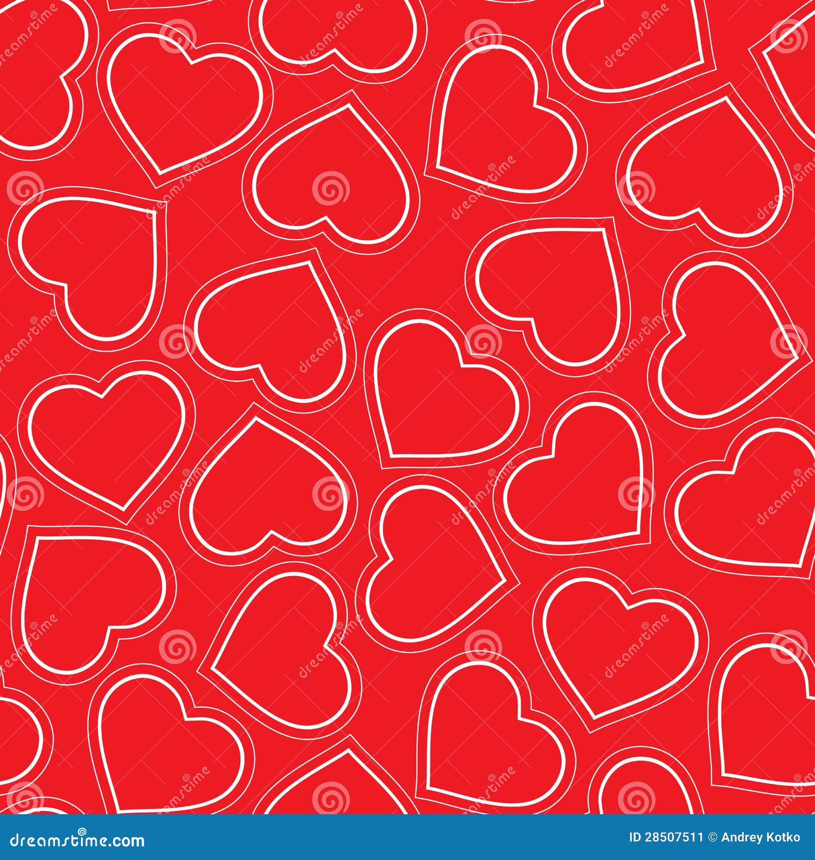 Seamless Pattern of Red Hearts Stock Vector - Illustration of card ...