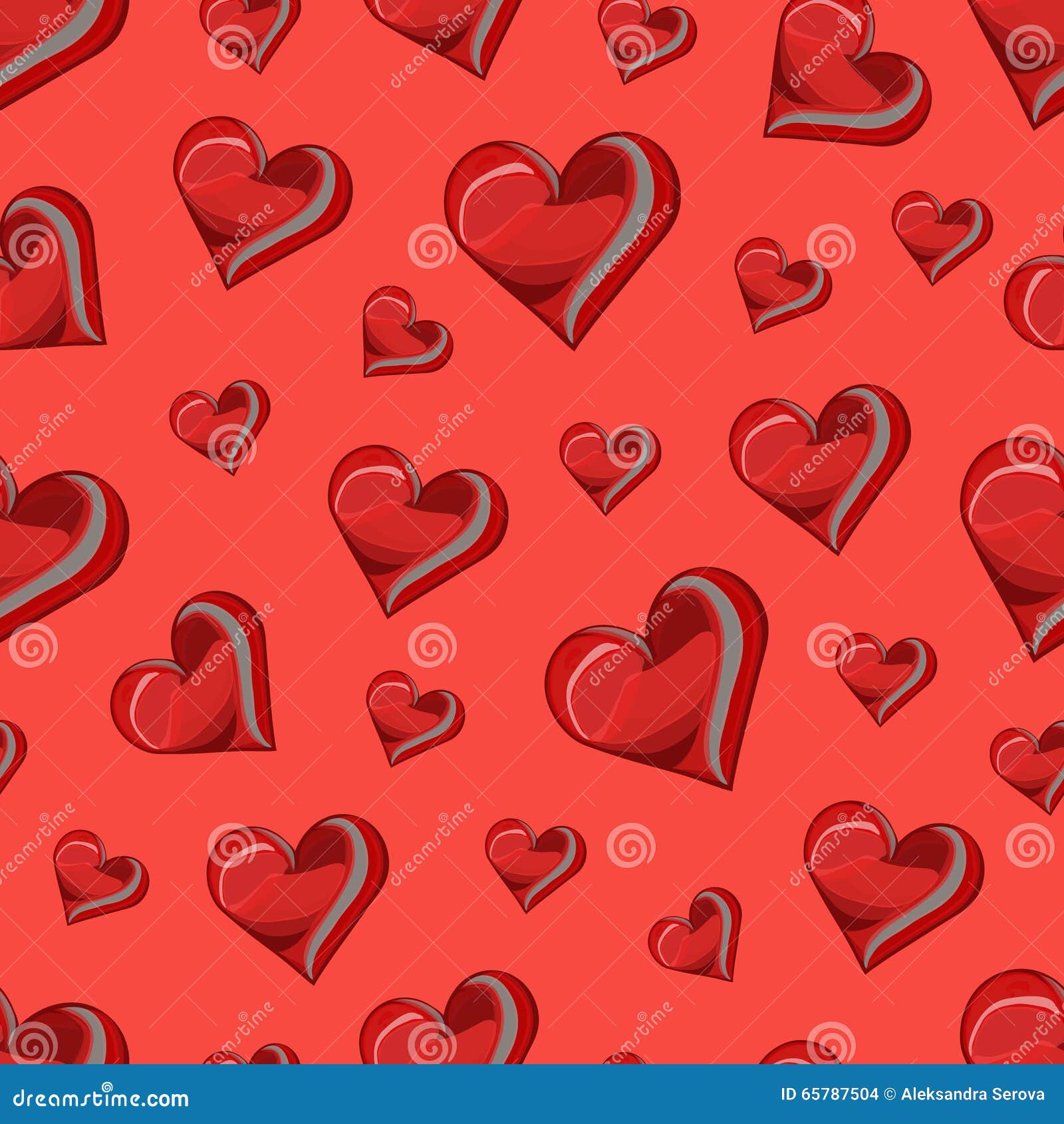 Seamless Pattern with Red Hearts Stock Vector - Illustration of symbol ...