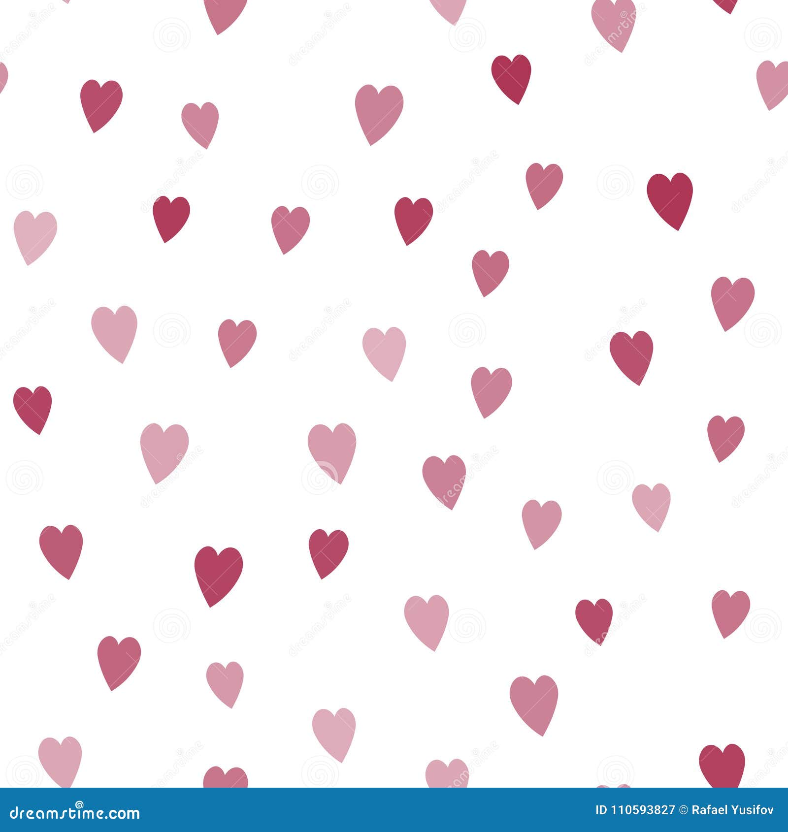 Seamless Pattern with Red Hearts on White Background. Vector. Stock ...