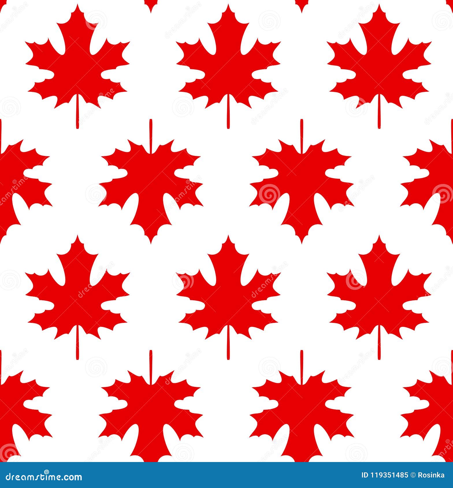 Red Maple Leaves on White Background - Seamless Pattern Stock Vector ...