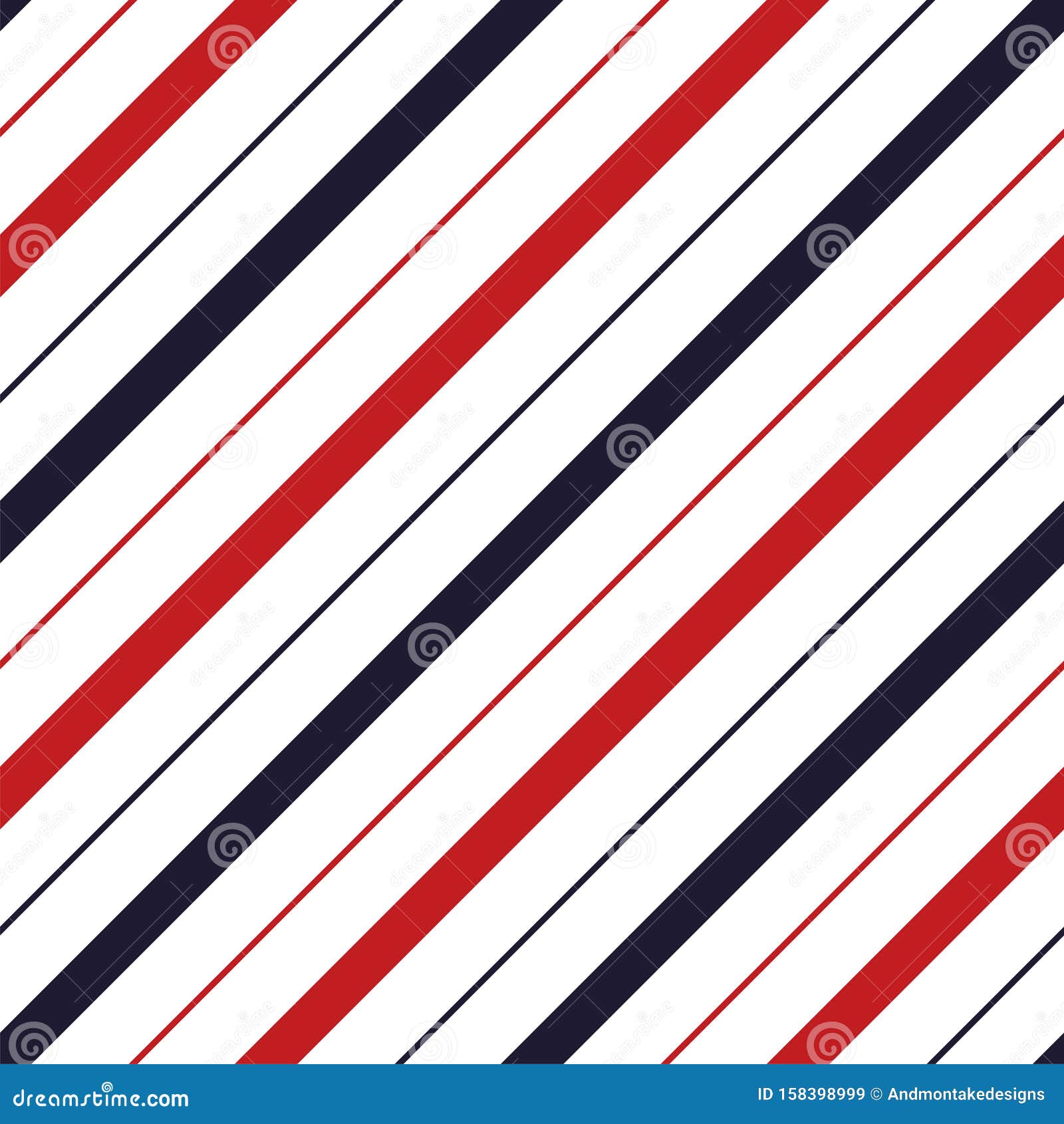 Seamless Pattern with Red and Navy Diagonal Stripes Stock Vector ...
