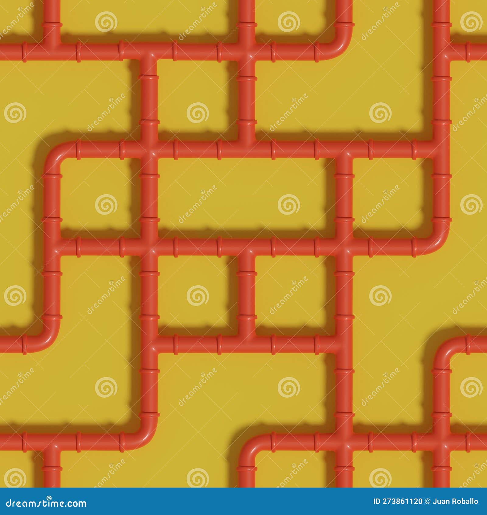 Seamless Pattern of Red Pipes. 3d Illustration Stock Illustration ...