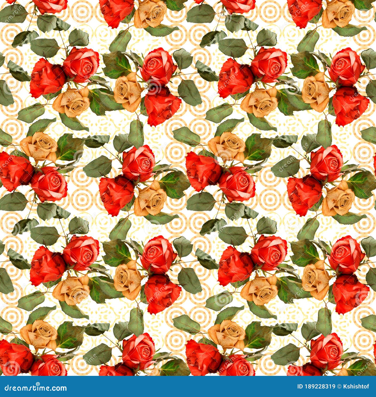 Seamless Pattern with Red Roses Stock Illustration - Illustration of ...