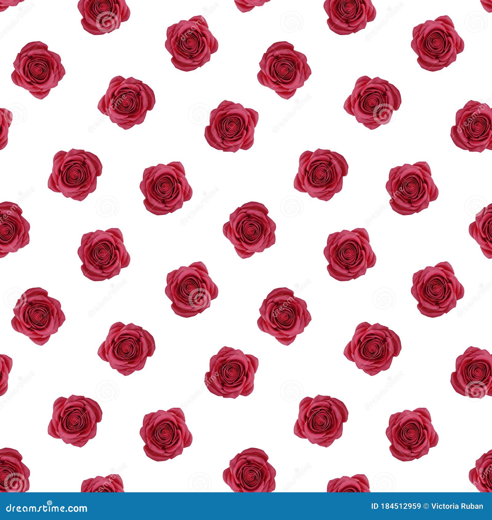 Seamless Pattern of Red Roses Stock Illustration - Illustration of ...