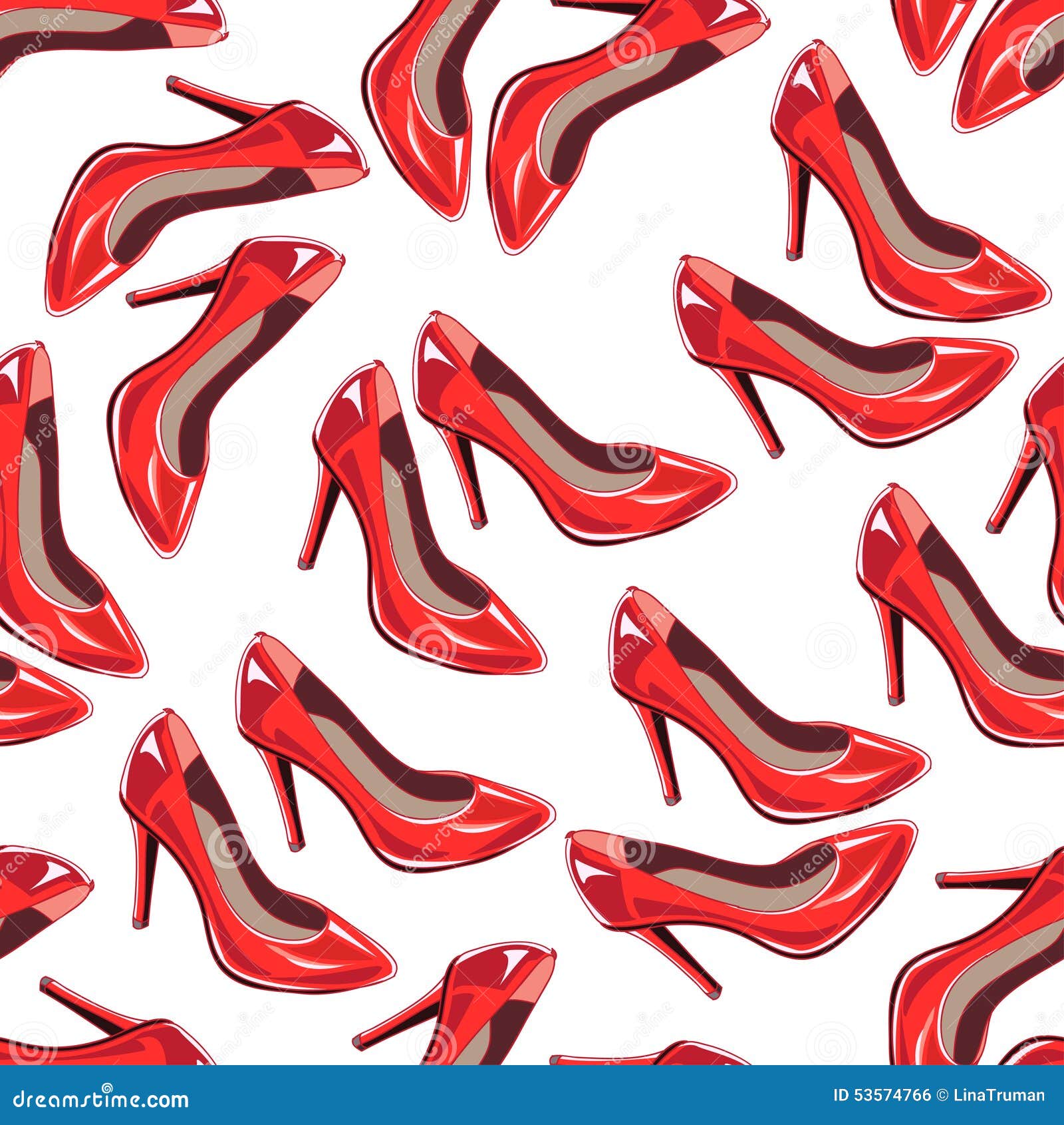 Pattern of red shoes stock vector. Illustration of fashion - 53574766