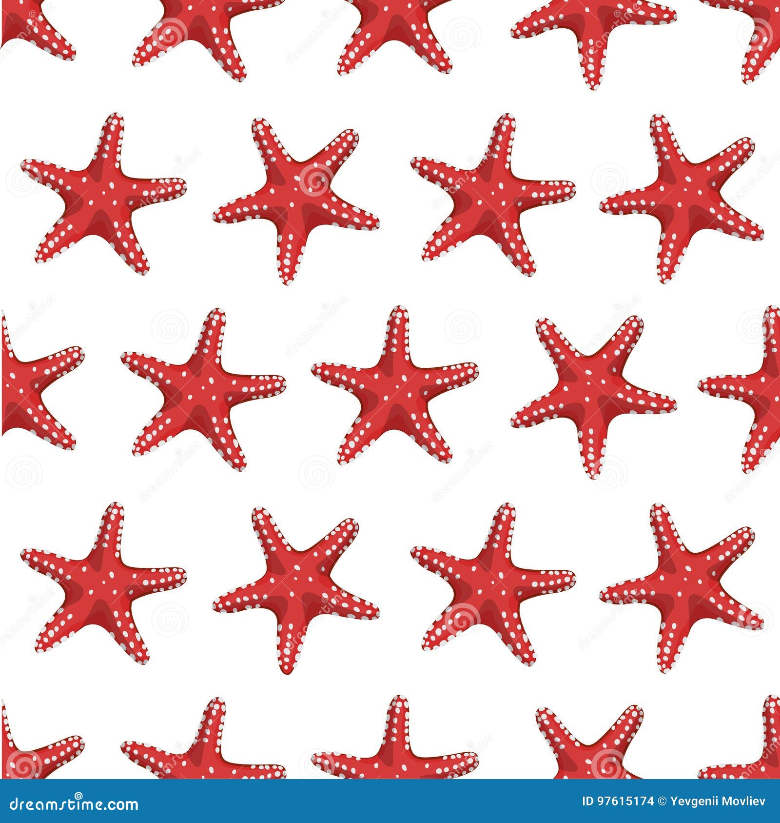 Seamless Pattern with Red Starfish. Image for Wrapping Paper Stock ...