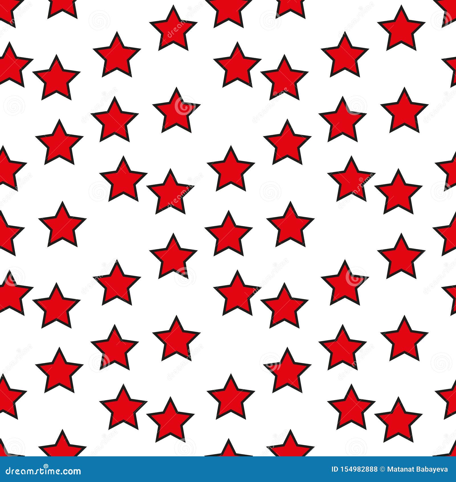 Seamless Pattern With Red Stars On White Background Vector