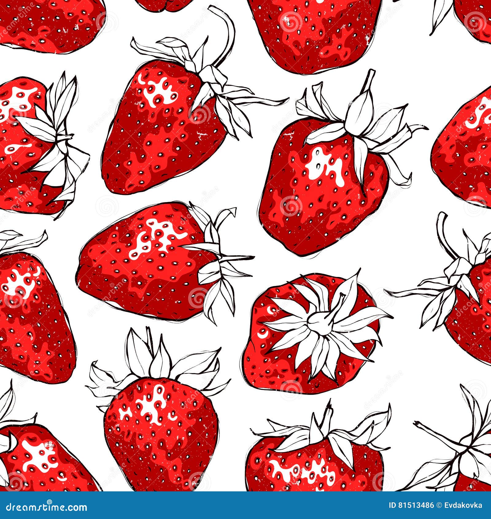 Seamless Pattern with Red Strawberries. Stock Vector - Illustration of ...