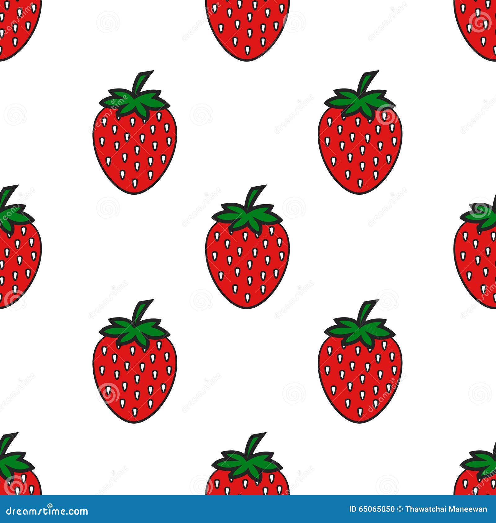 Seamless Pattern with Red Strawberry Stock Vector - Illustration of ...
