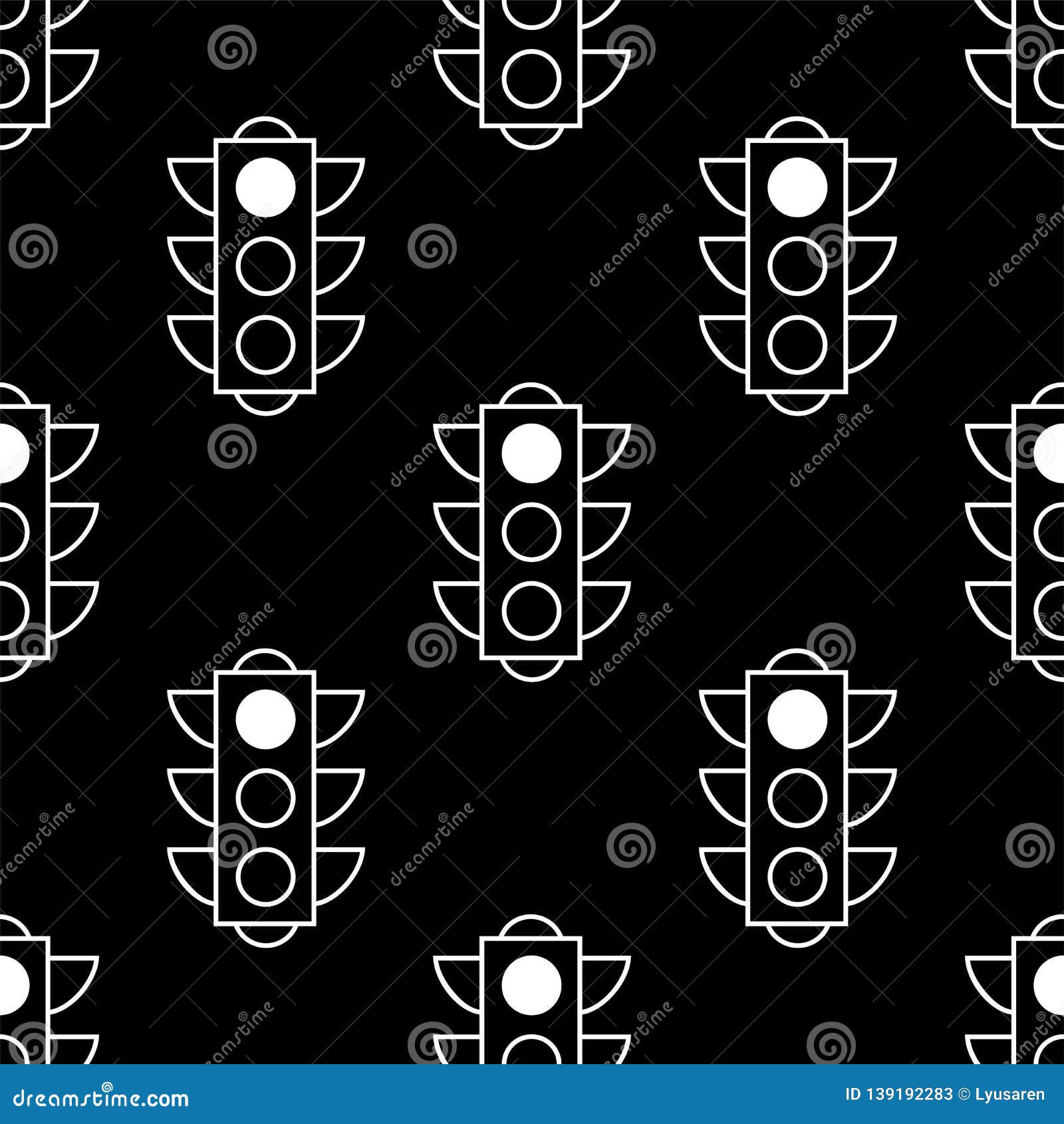 Traffic Light Seamless Pattern, Simple Vector Sign Stock Illustration ...