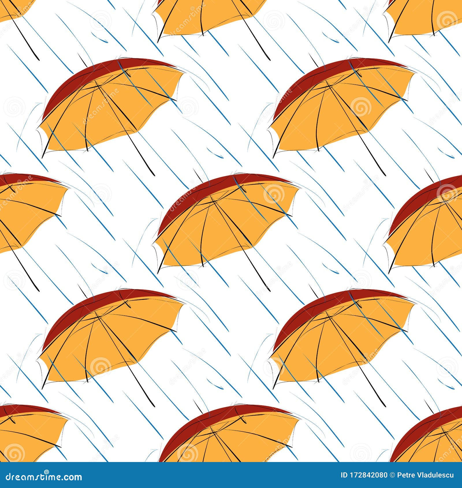 Seamless Pattern with Red Umbrella(texture 3), Modern Stylish Image ...