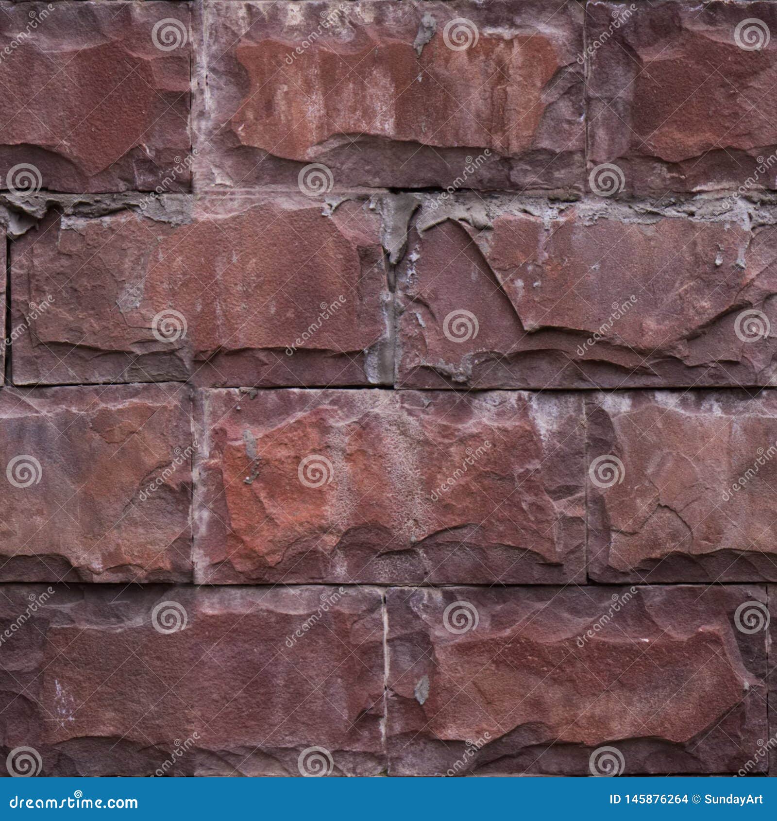 Seamless Pattern of Red Wall from Natural Stone Bricks Stock Photo ...