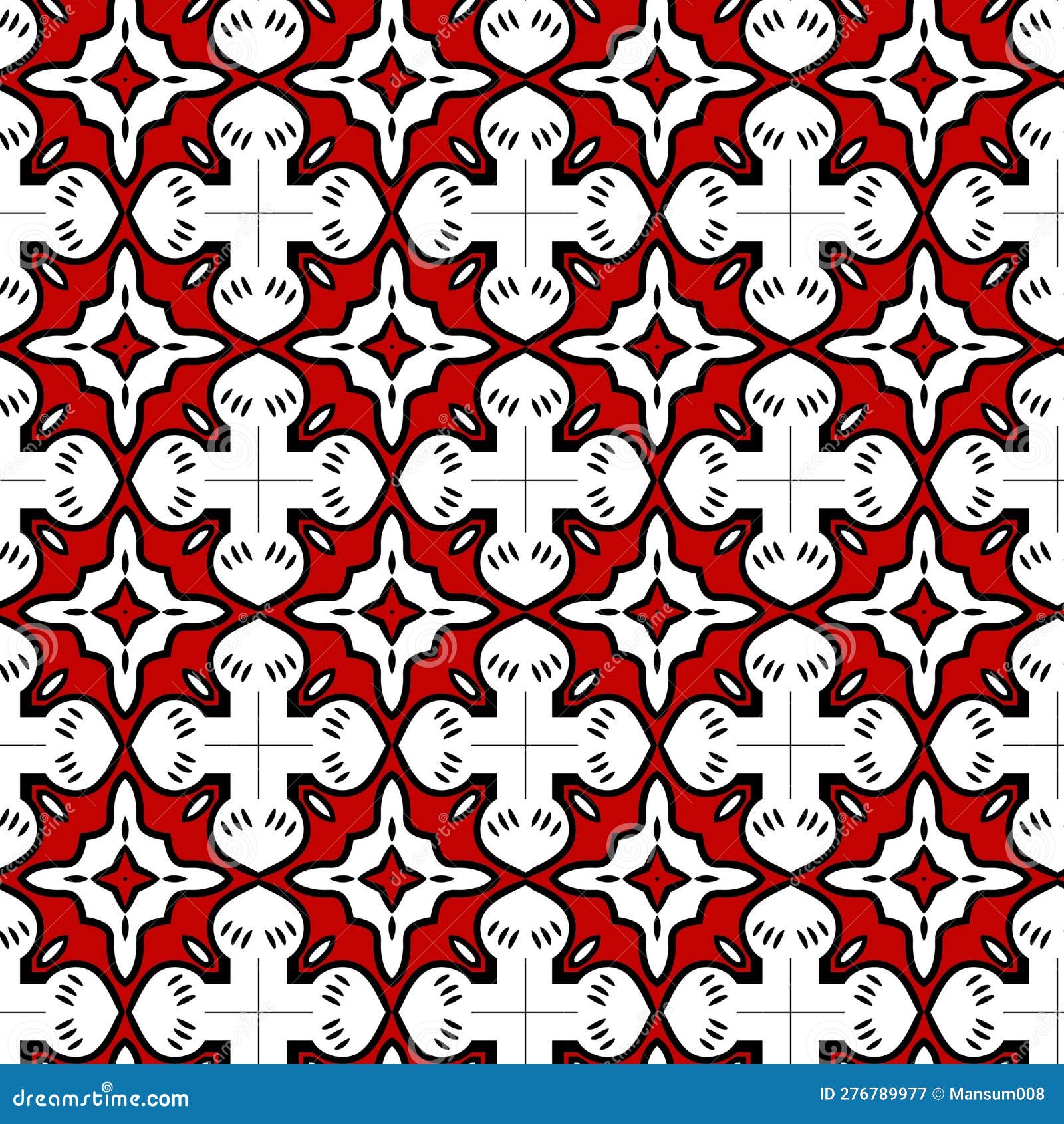 Seamless Pattern with a Red and White Elements. Illustration Stock ...