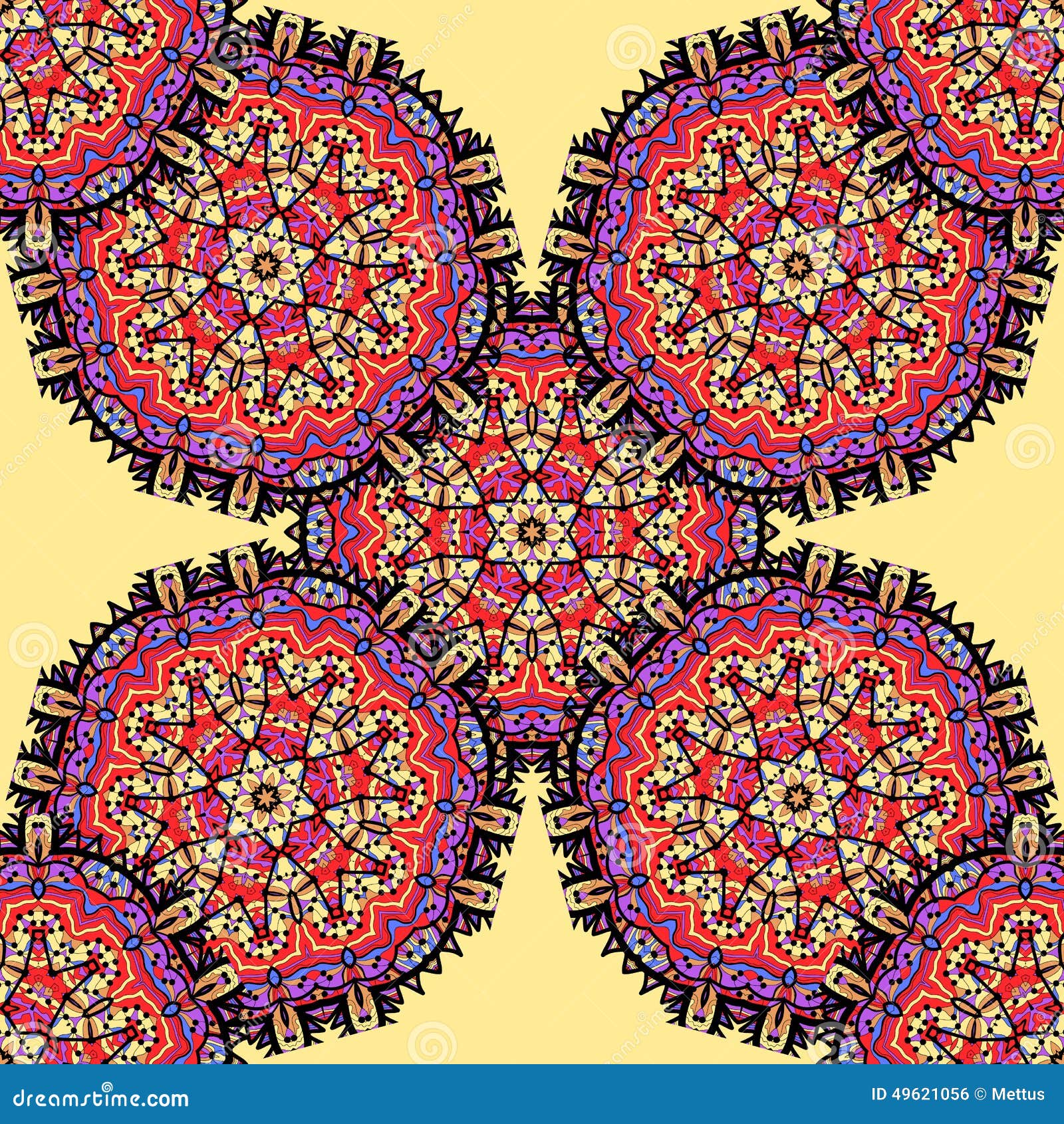 Seamless Pattern in Red and Yellow Color Stock Vector - Illustration of ...