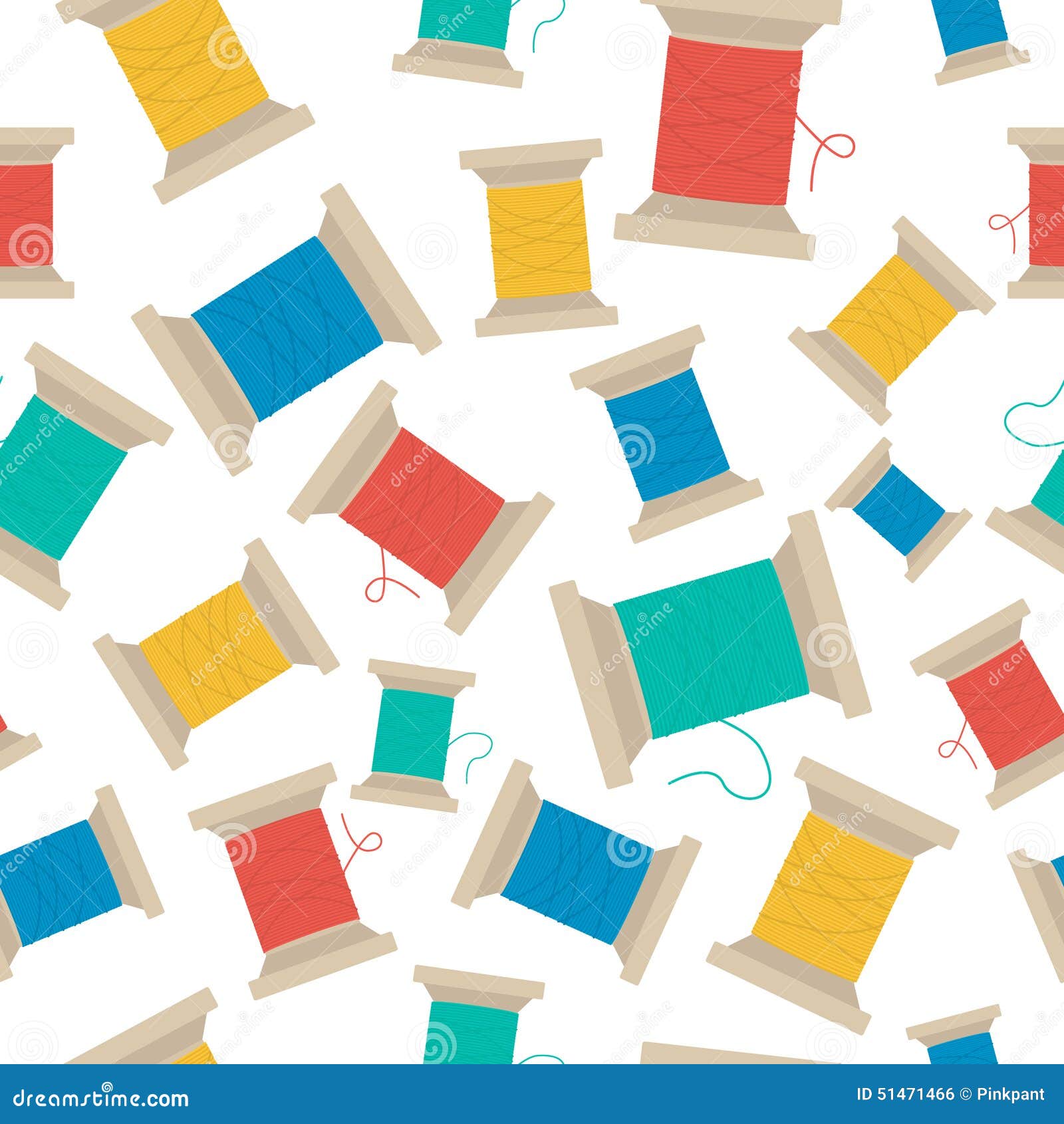 Seamless Pattern Reel of Thread. Spools of Thread Stock Illustration ...
