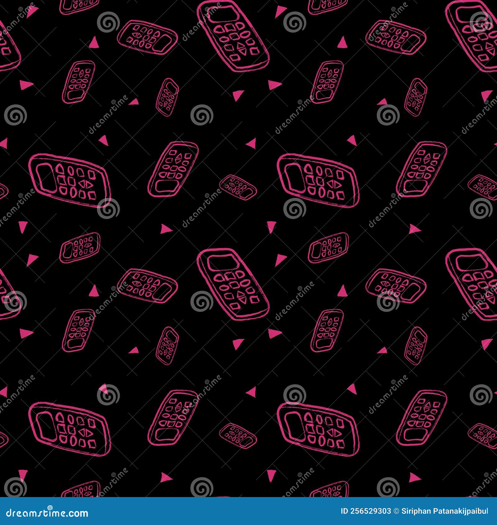 The Seamless Pattern of Remote Control Stock Illustration ...