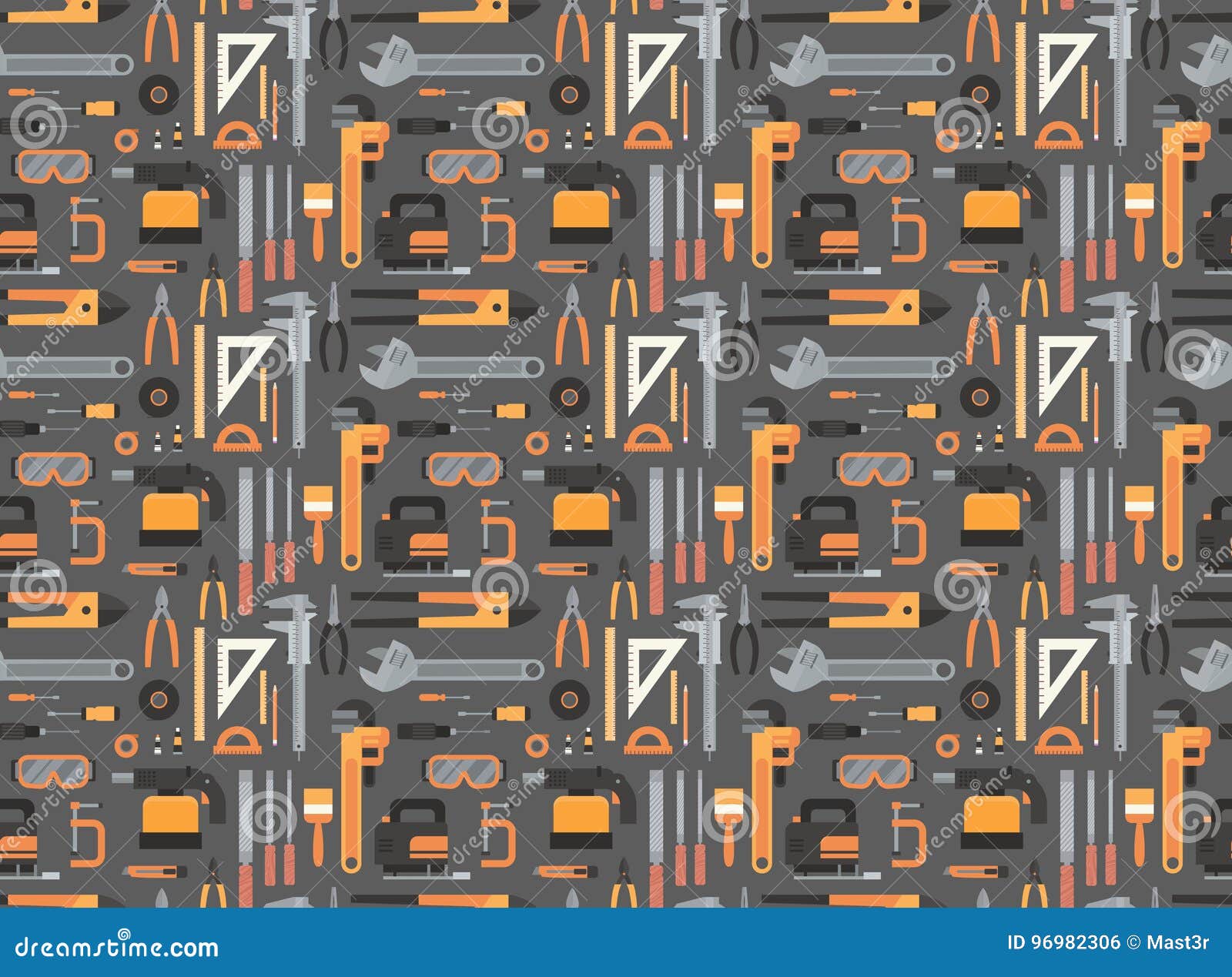 Seamless Pattern of Repair and Construction Working Tools, Equipment ...