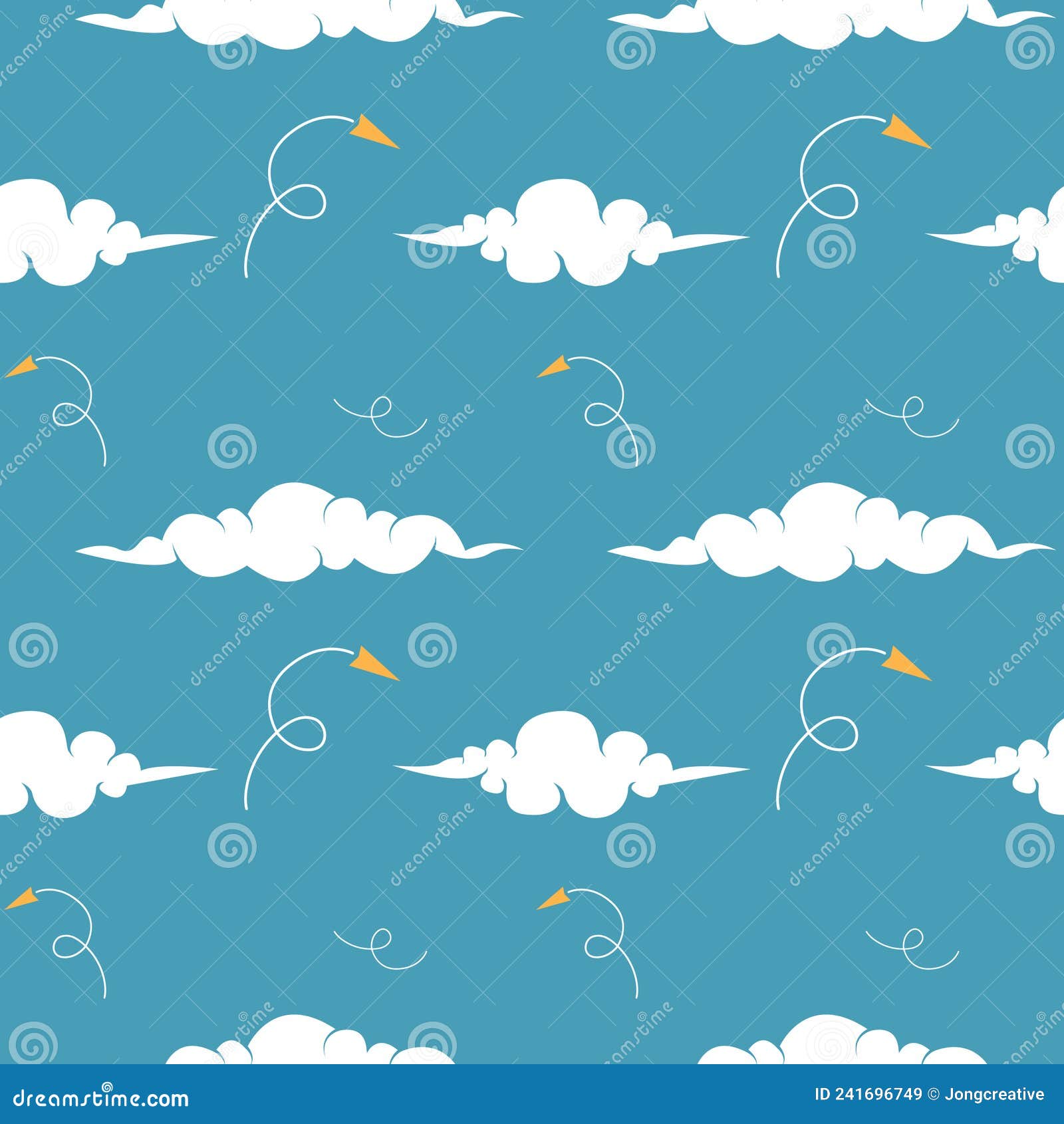 Seamless Pattern Repeatable Texture Summer Spring Cloud Sky Wind Breeze ...
