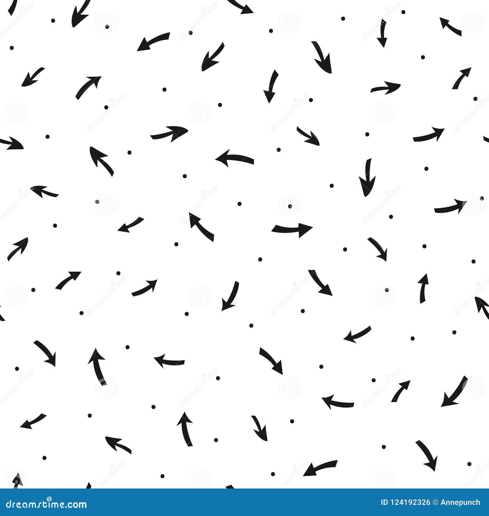 Seamless Pattern with Repeating Arrows and Round Dots. Simple Endless ...
