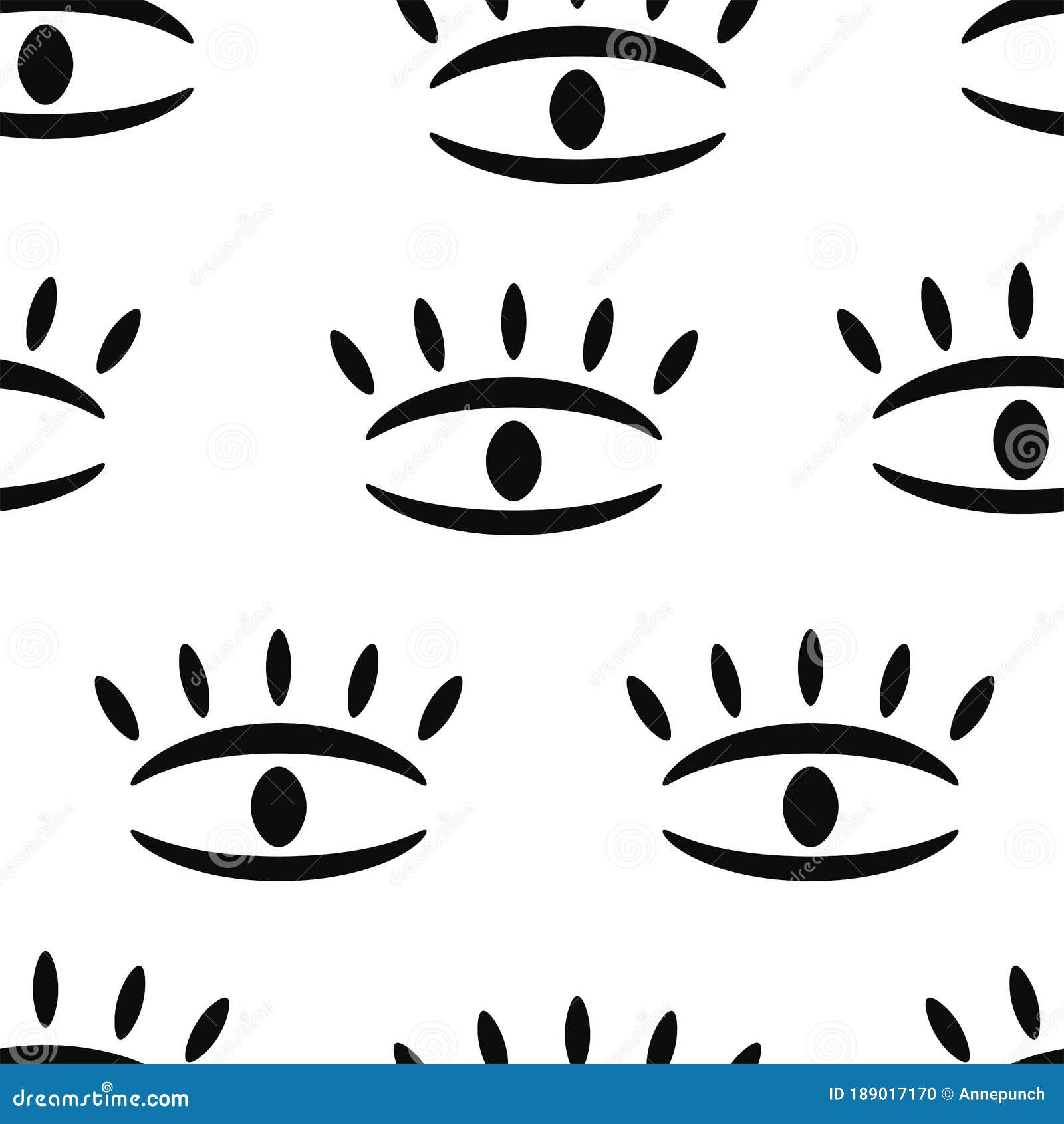 Seamless Pattern with Repeating Eye Drawn by Hand. Stock Vector ...
