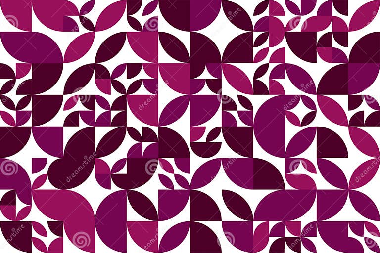 Seamless Pattern with Repeating Half, Quarter, Three-fourths of Circles ...