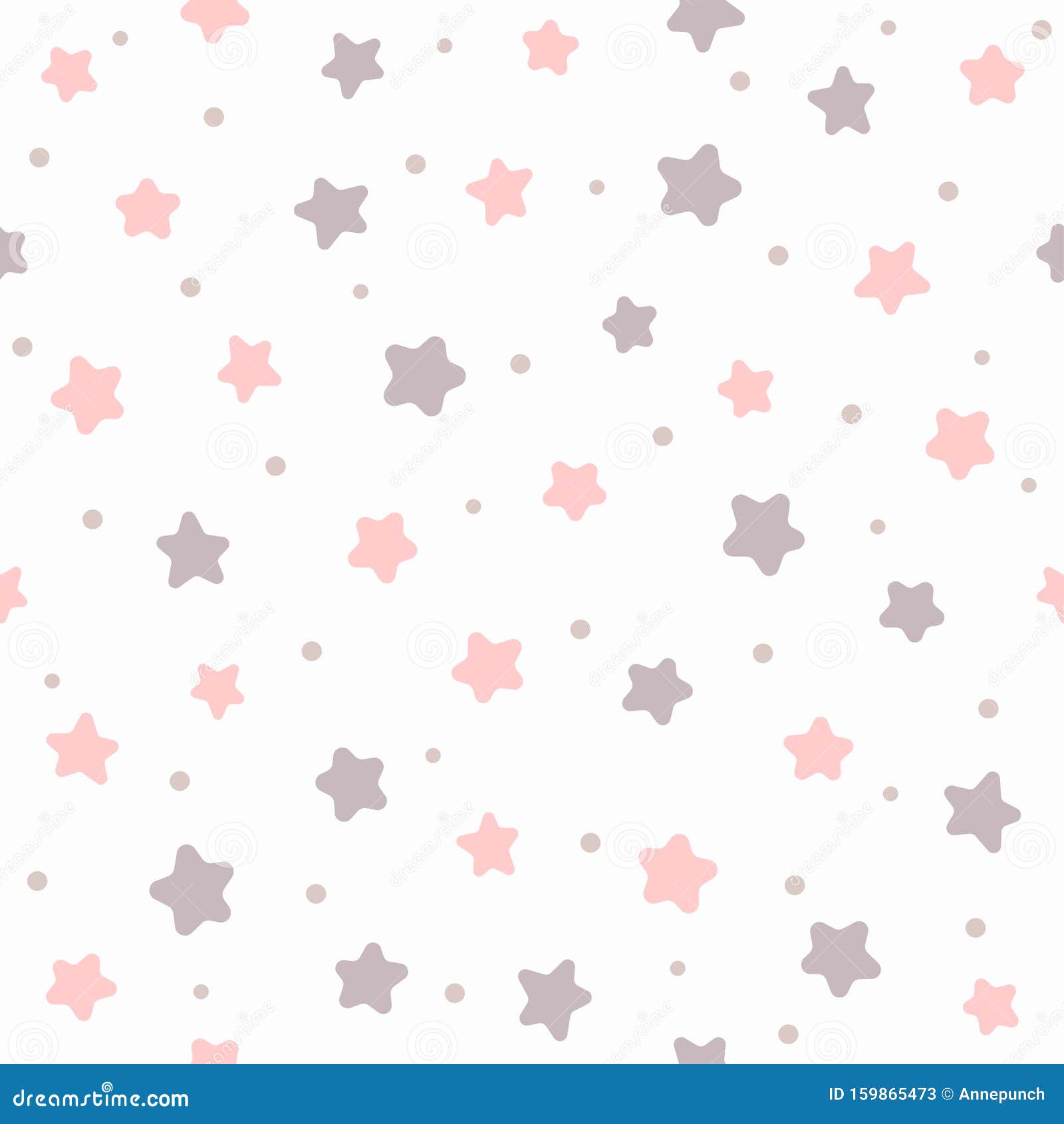 Seamless Pattern with Repeating Stars and Round Spots. Girl Print Stock ...