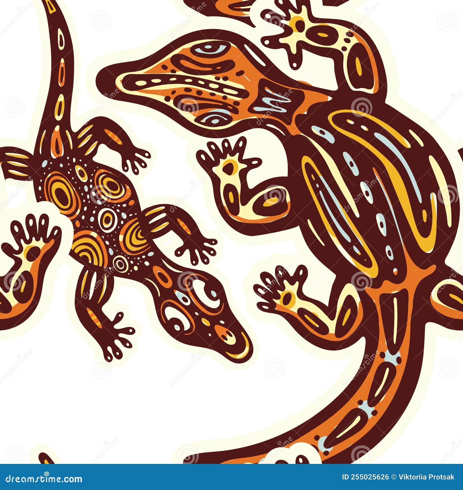Seamless Pattern with Reptile Animals Stock Vector - Illustration of ...