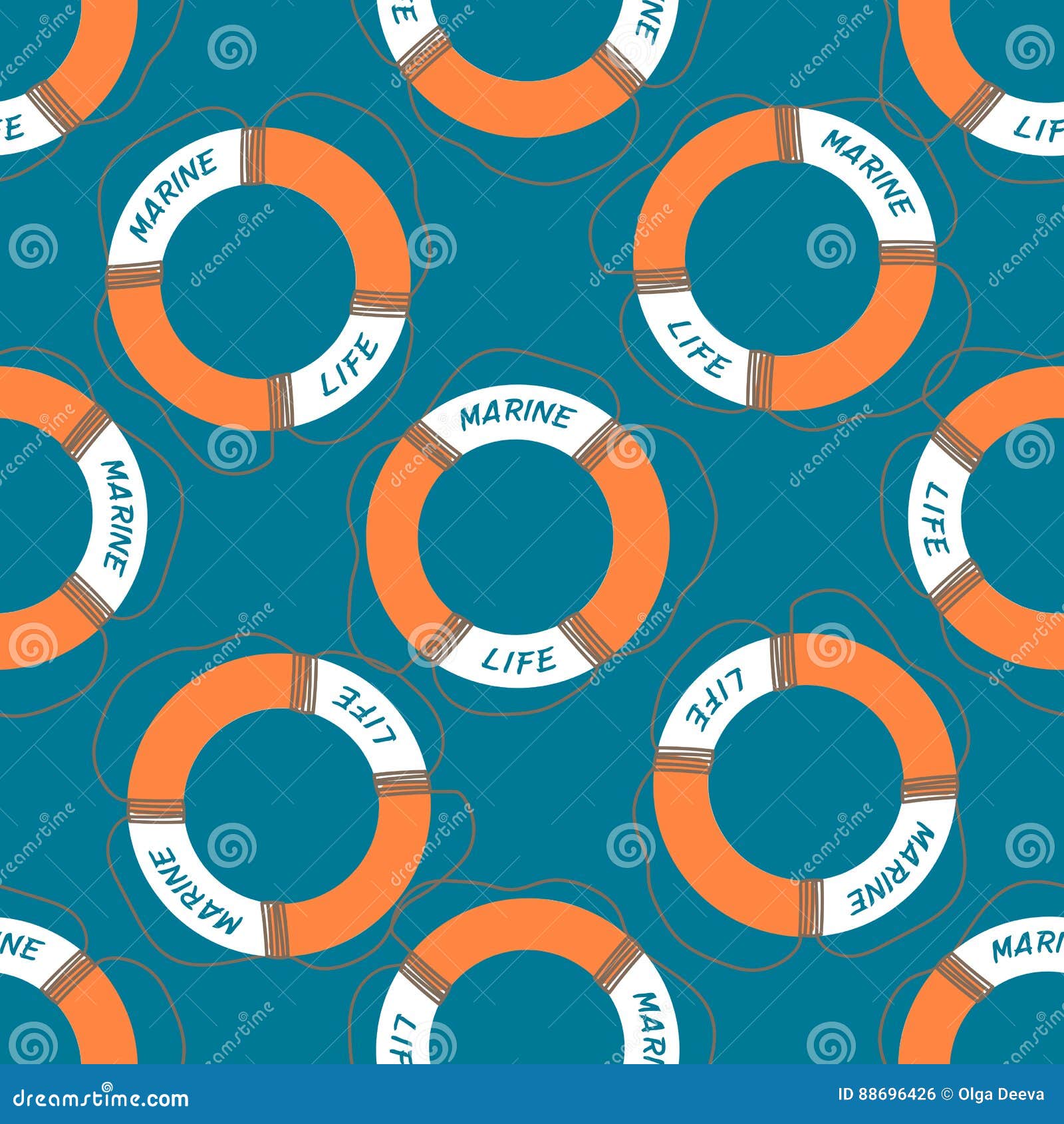 Seamless Pattern with Rescue Circle Stock Vector - Illustration of draw ...