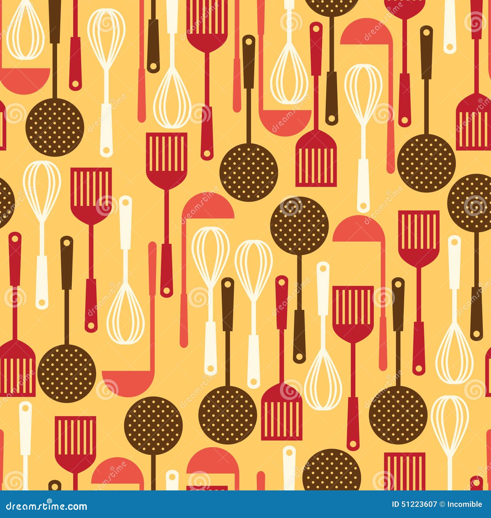 Seamless Pattern with Restaurant and Kitchen Stock Vector ...