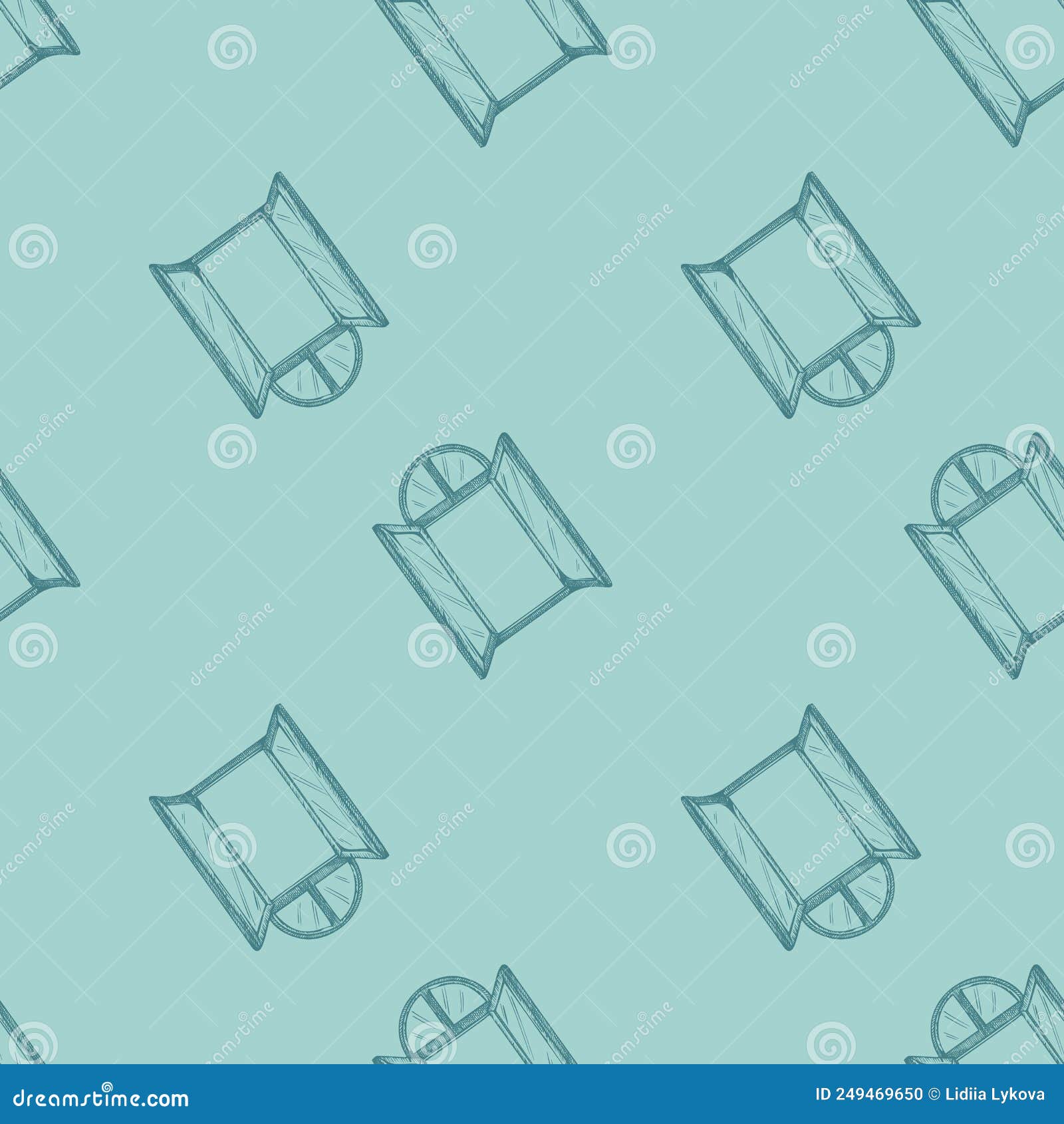 Seamless Pattern of Retro Arch Windows Engraving. Vintage Background ...