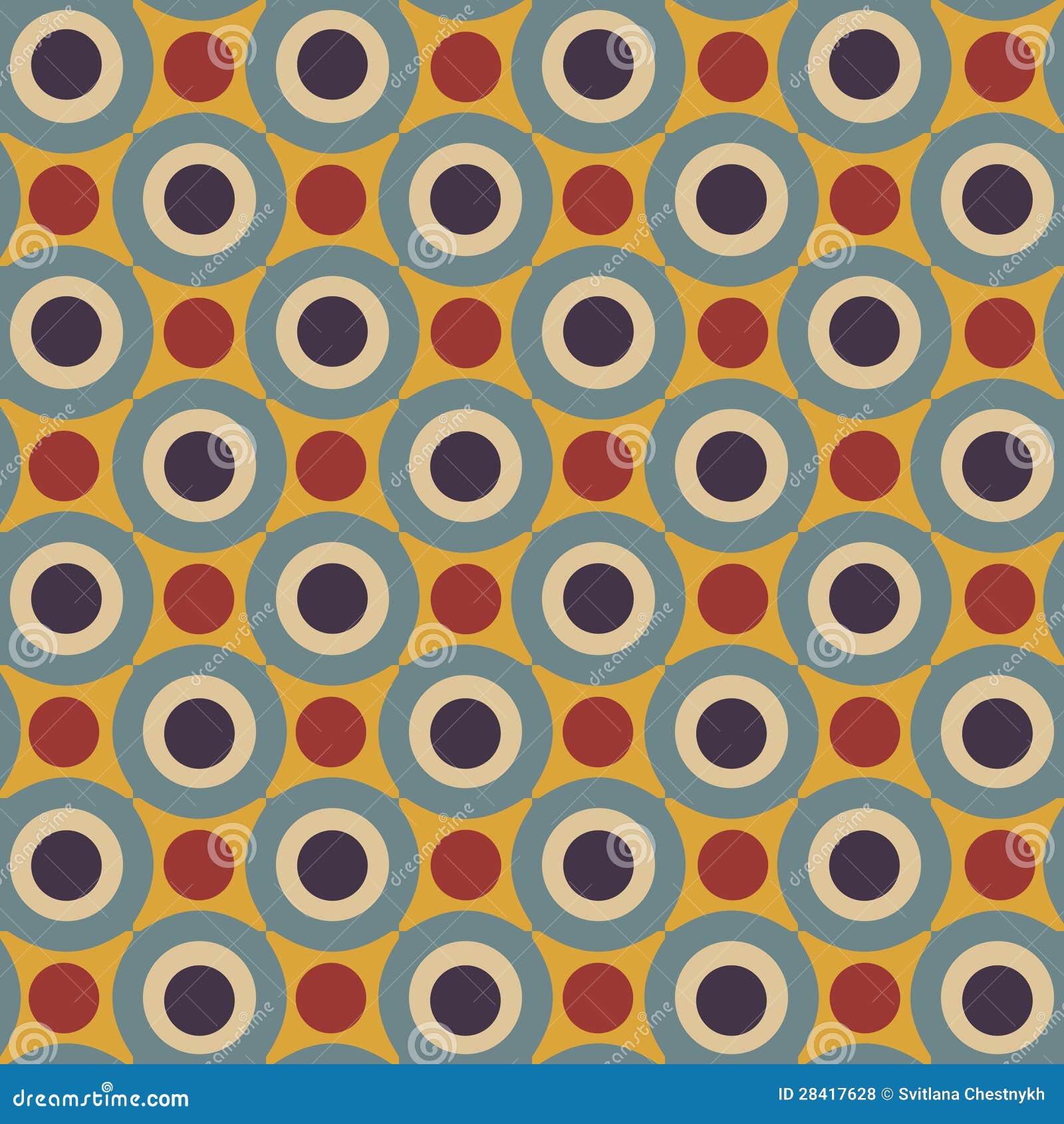 Seamless Pattern in Retro Colors Stock Vector - Illustration of ...