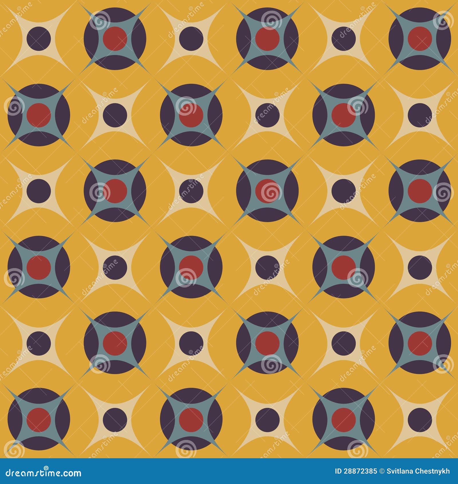 Seamless Pattern in Retro Colors Stock Vector - Illustration of ...