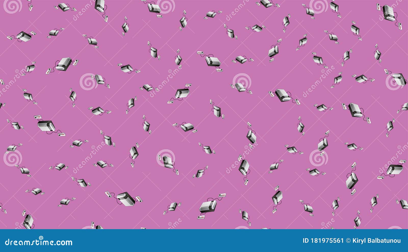 Seamless Pattern of Retro Old Hipster Video Game Consoles Texture from ...