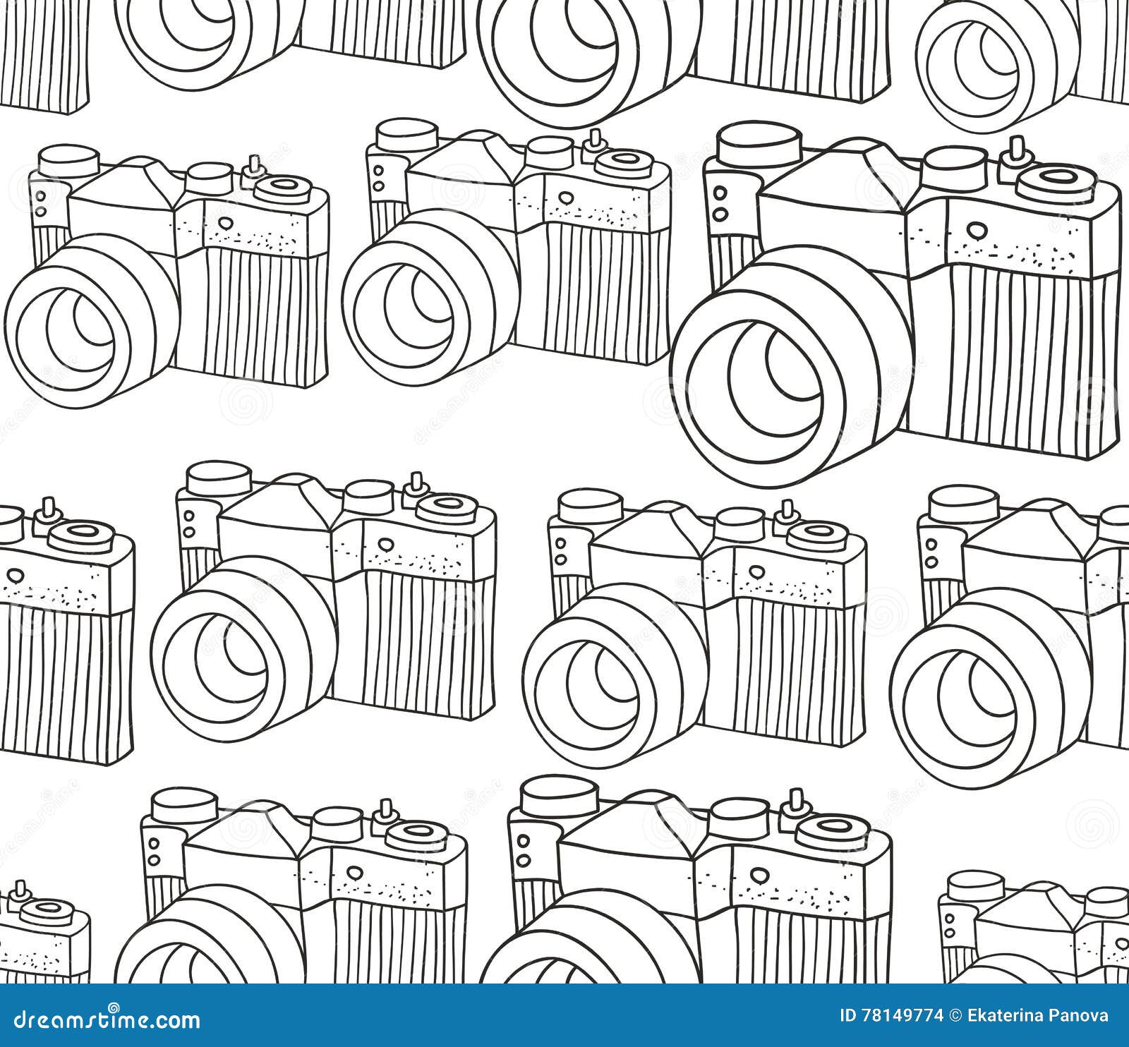 Seamless Pattern with Retro Photo Camera. Stock Vector - Illustration ...