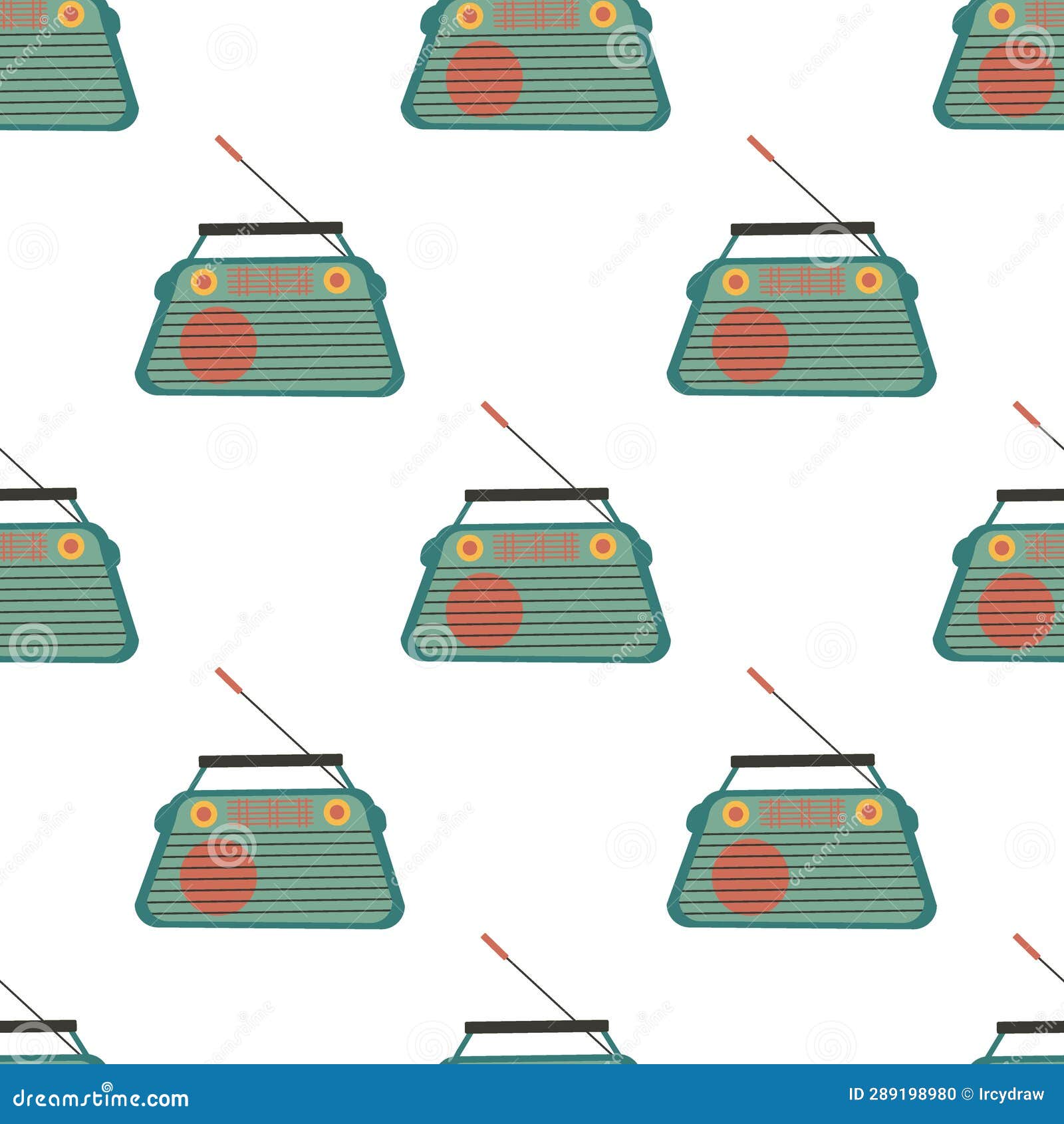 Seamless Pattern Retro Radio Stock Illustration - Illustration of ...