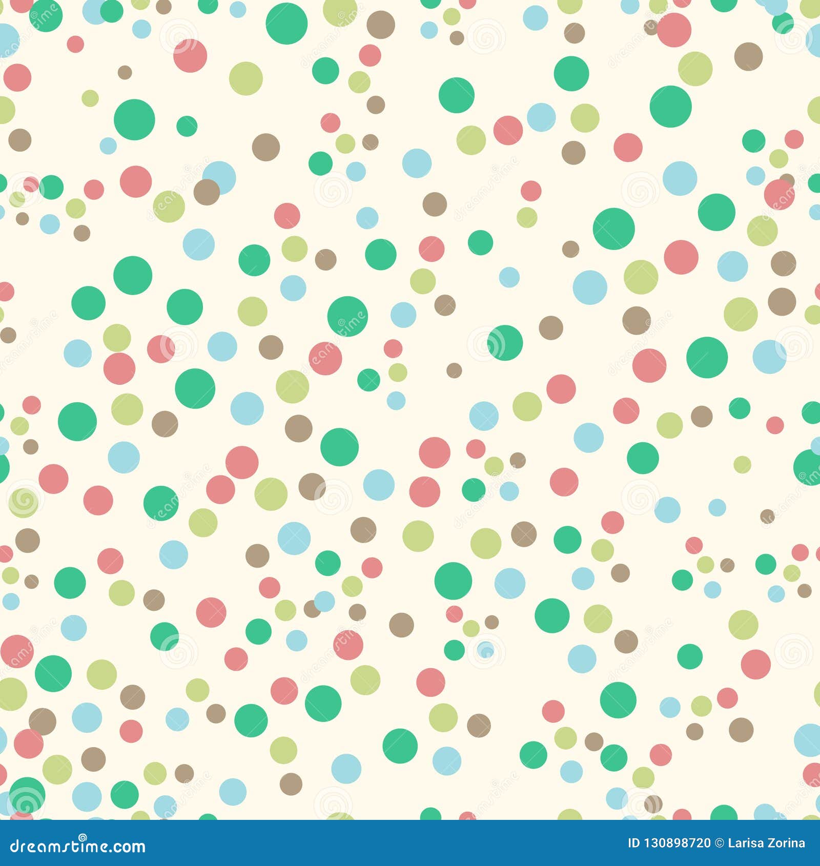 Seamless Pattern with Retro Soft Color Pastel Cute Dots. Stock ...