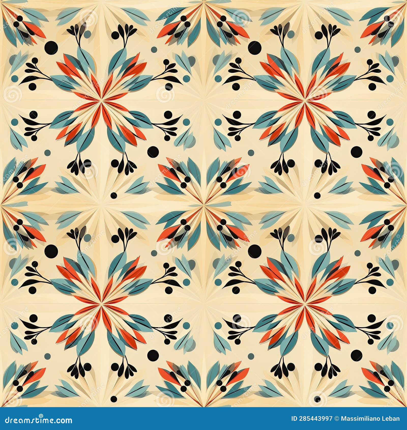 Seamless Pattern in Retro Style. Tile Stock Illustration - Illustration ...
