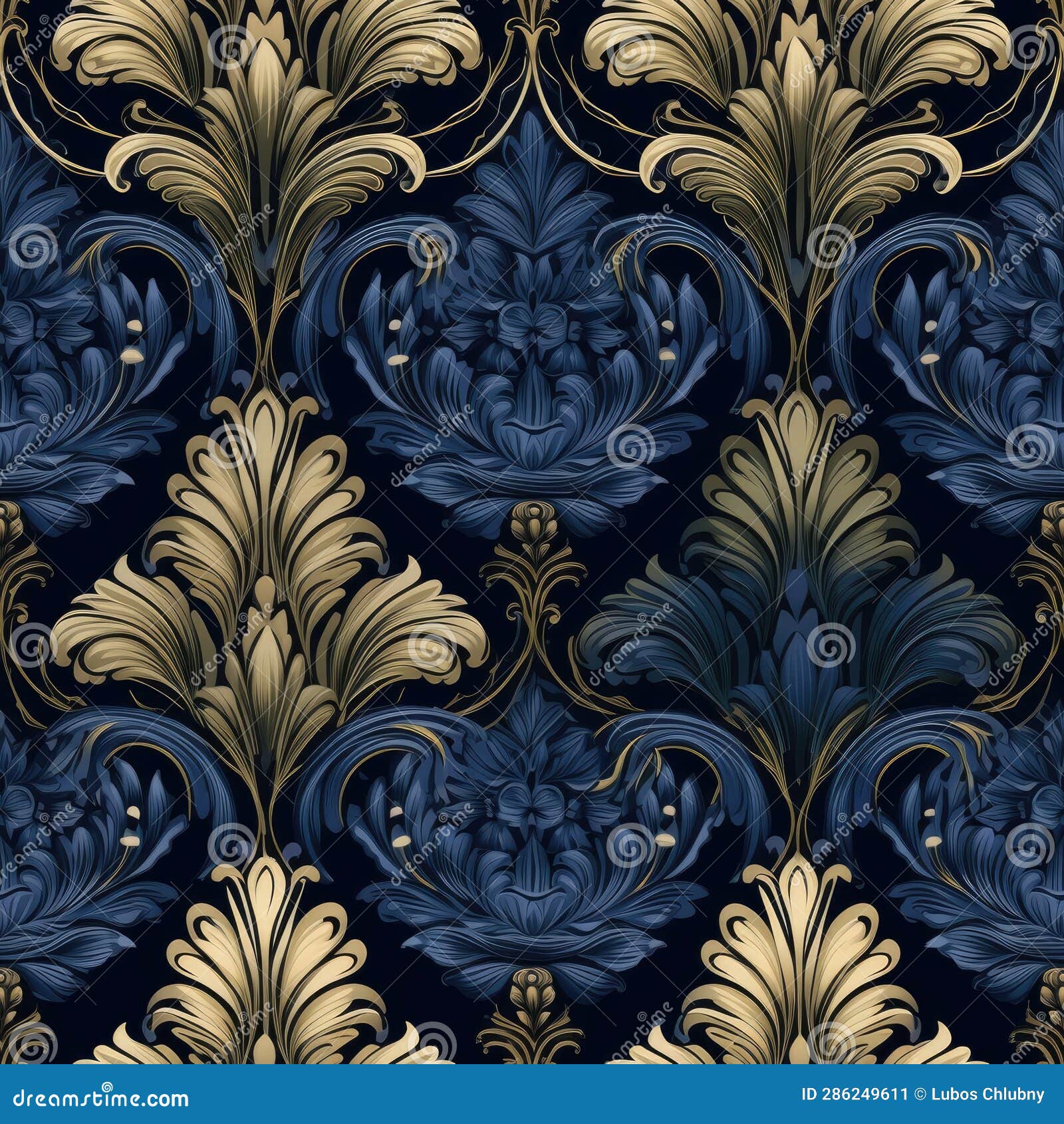 Seamless Pattern with Rich Ornament and Old Damascus Style Pattern for ...