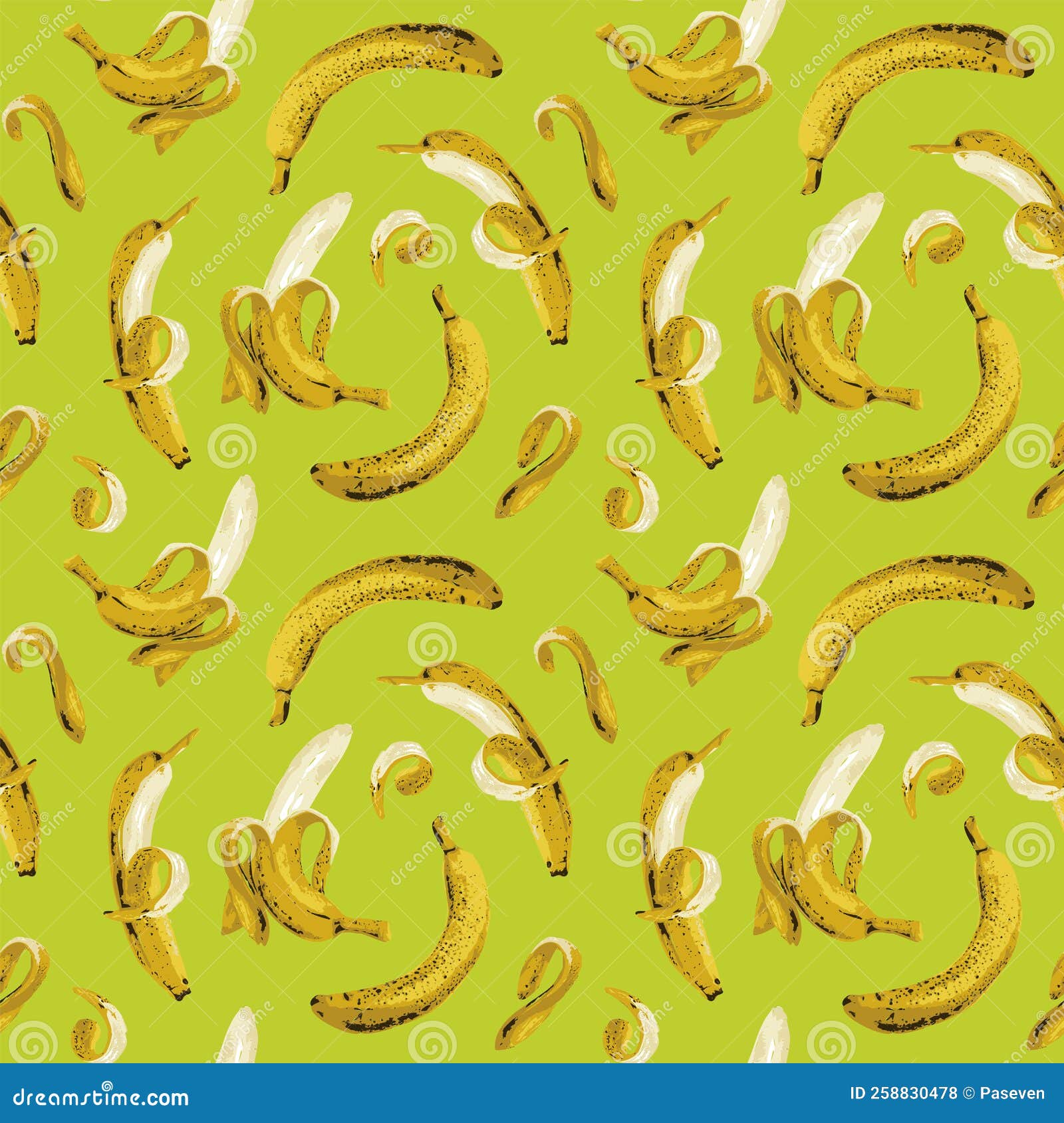 Seamless Pattern with Ripe Bananas on Backdrop Stock Vector ...
