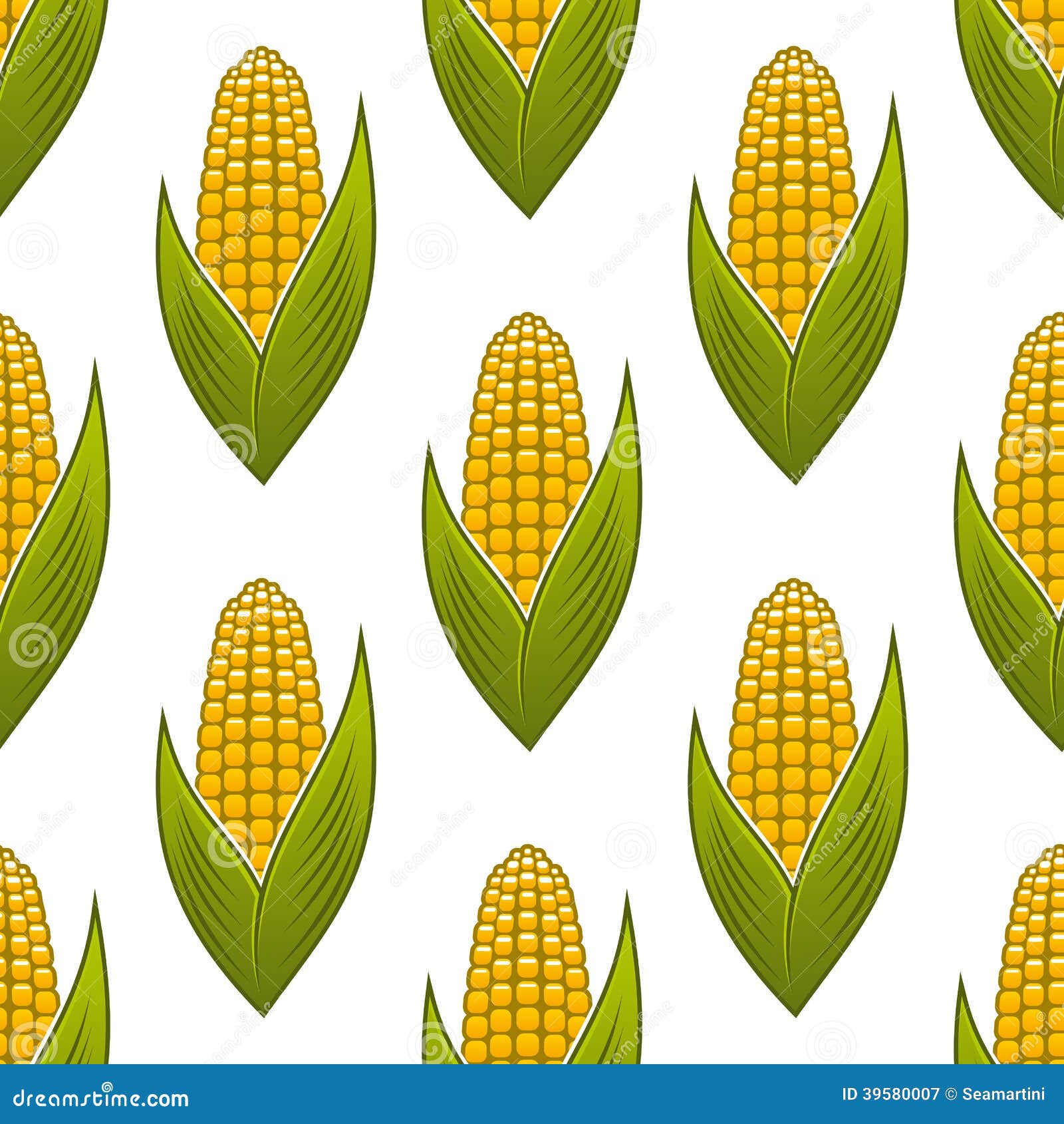 Seamless Pattern of Ripe Golden Corn on the Cob Stock Vector ...