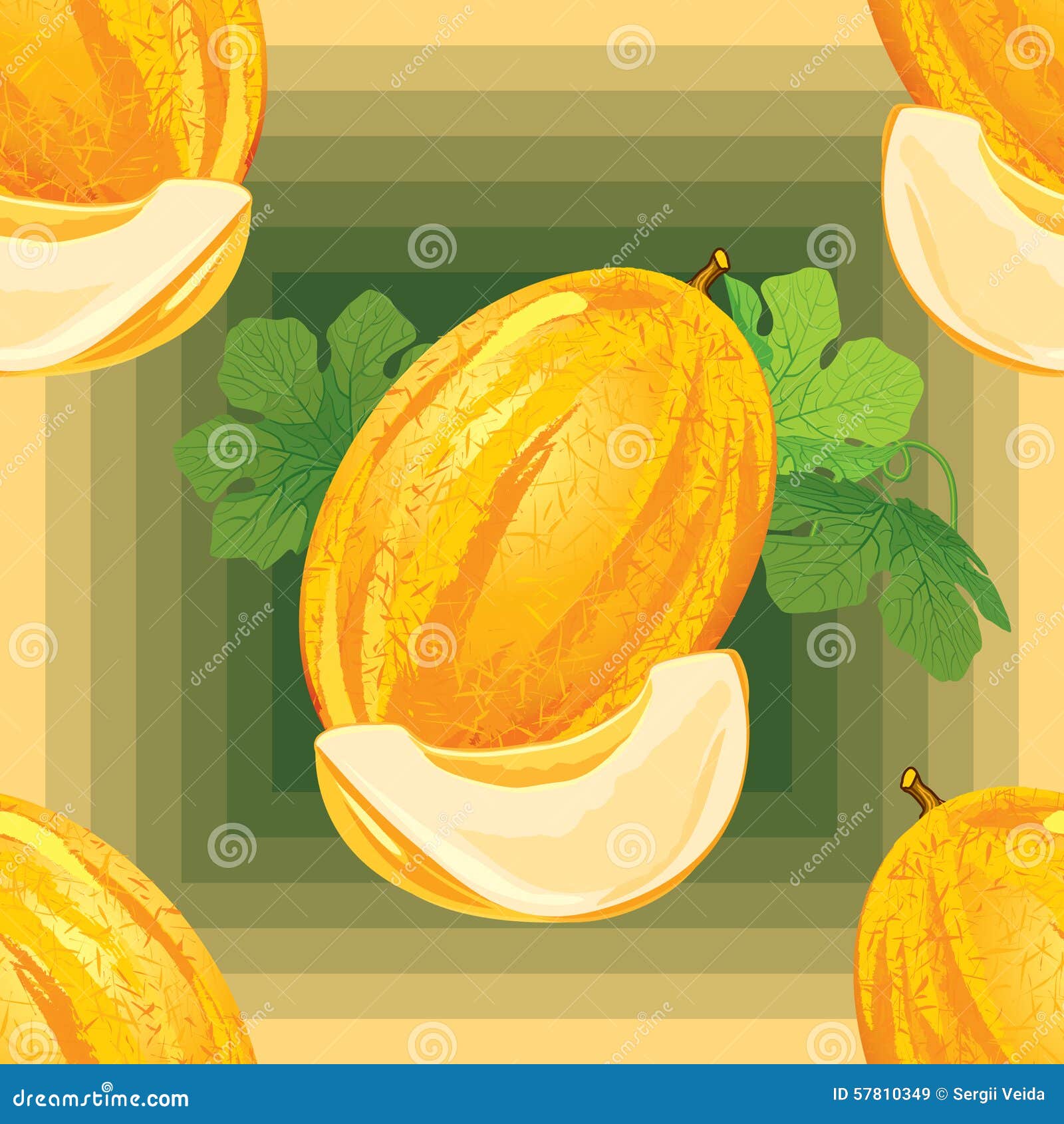 Seamless Pattern of Ripe Melon Stock Vector - Illustration of ... Seamless Pattern of Ripe Melon Stock Vector - Illustration of ...