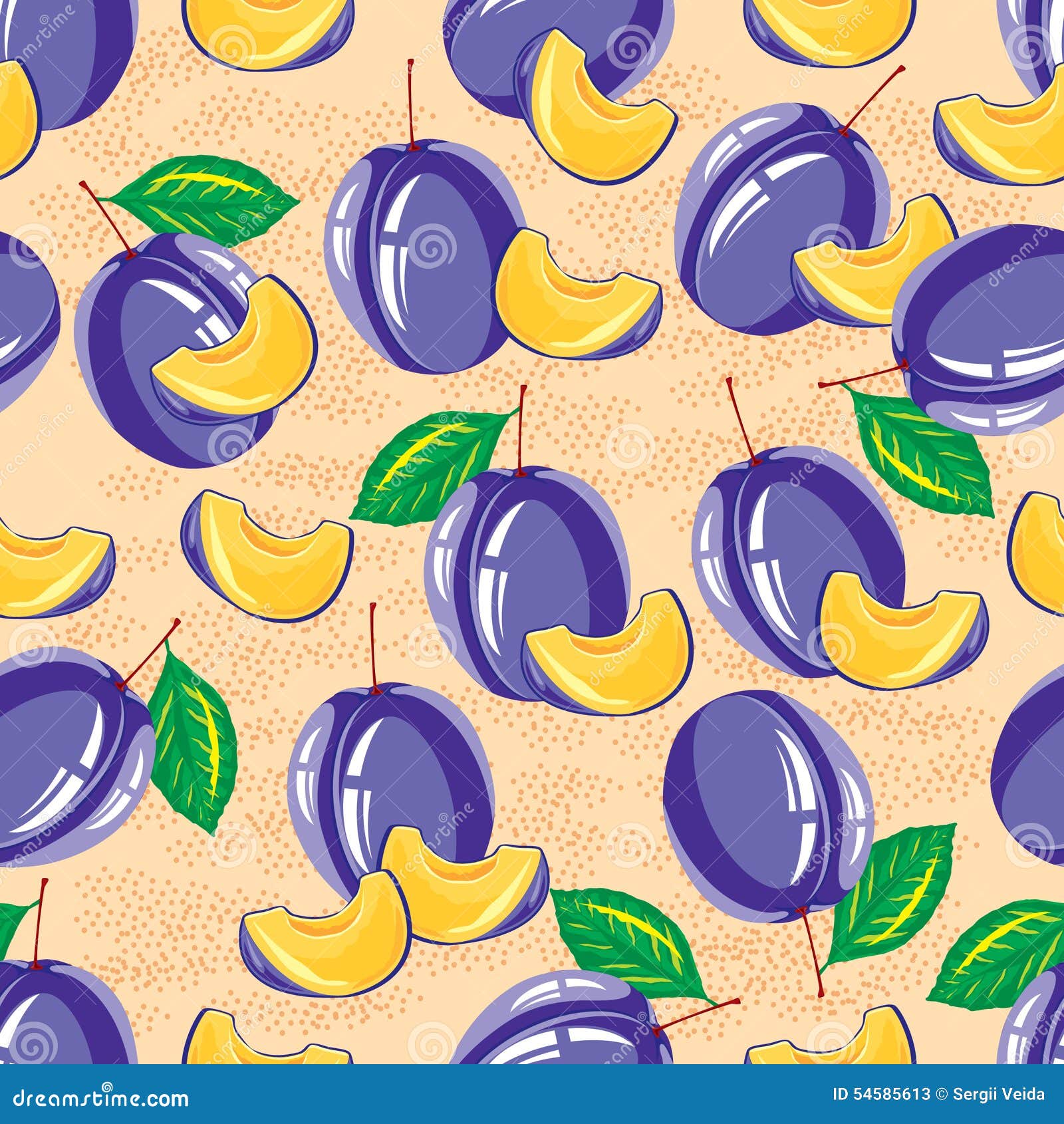 Seamless Pattern of Ripe Plum Stock Vector - Illustration of juicy ... Seamless Pattern of Ripe Plum Stock Vector - Illustration of juicy ...