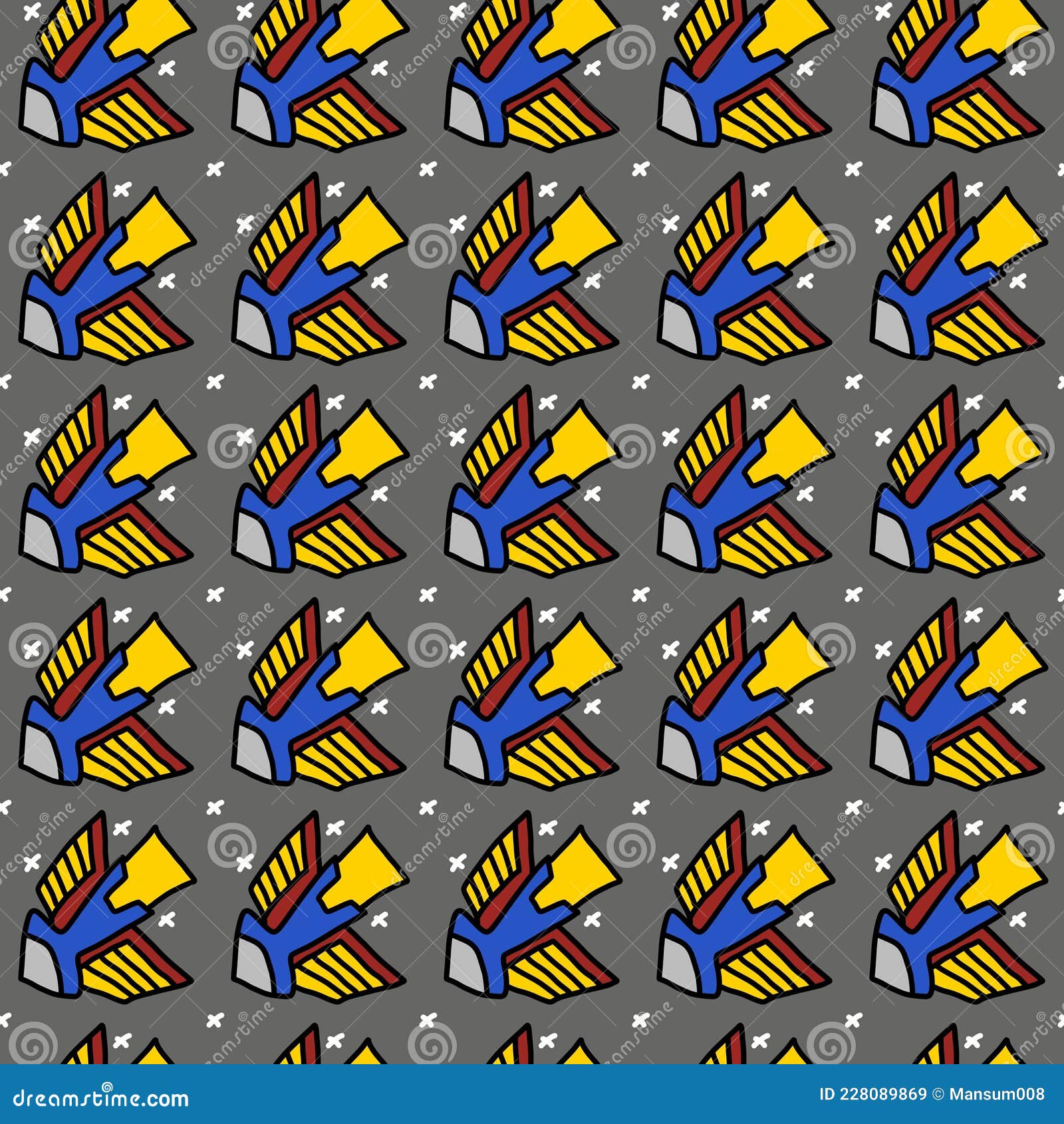 Seamless Pattern of Rocket Cartoon Stock Illustration - Illustration of ...