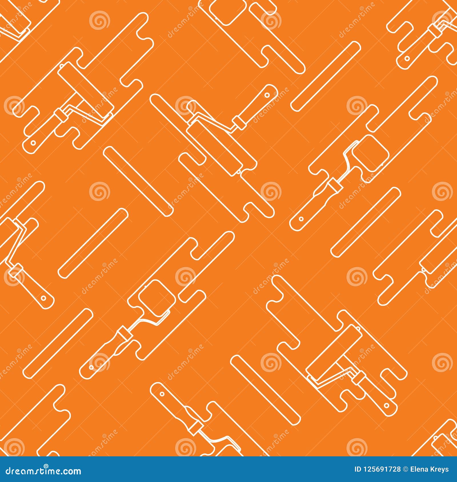 Seamless Pattern of Rollers for Paint and Paint Spots. Stock Vector ...