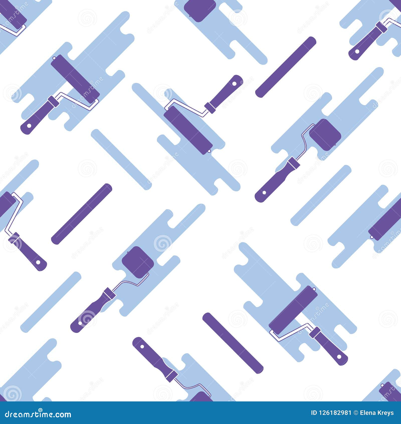 Seamless Pattern of Rollers for Paint and Paint Spots. Stock Vector ...
