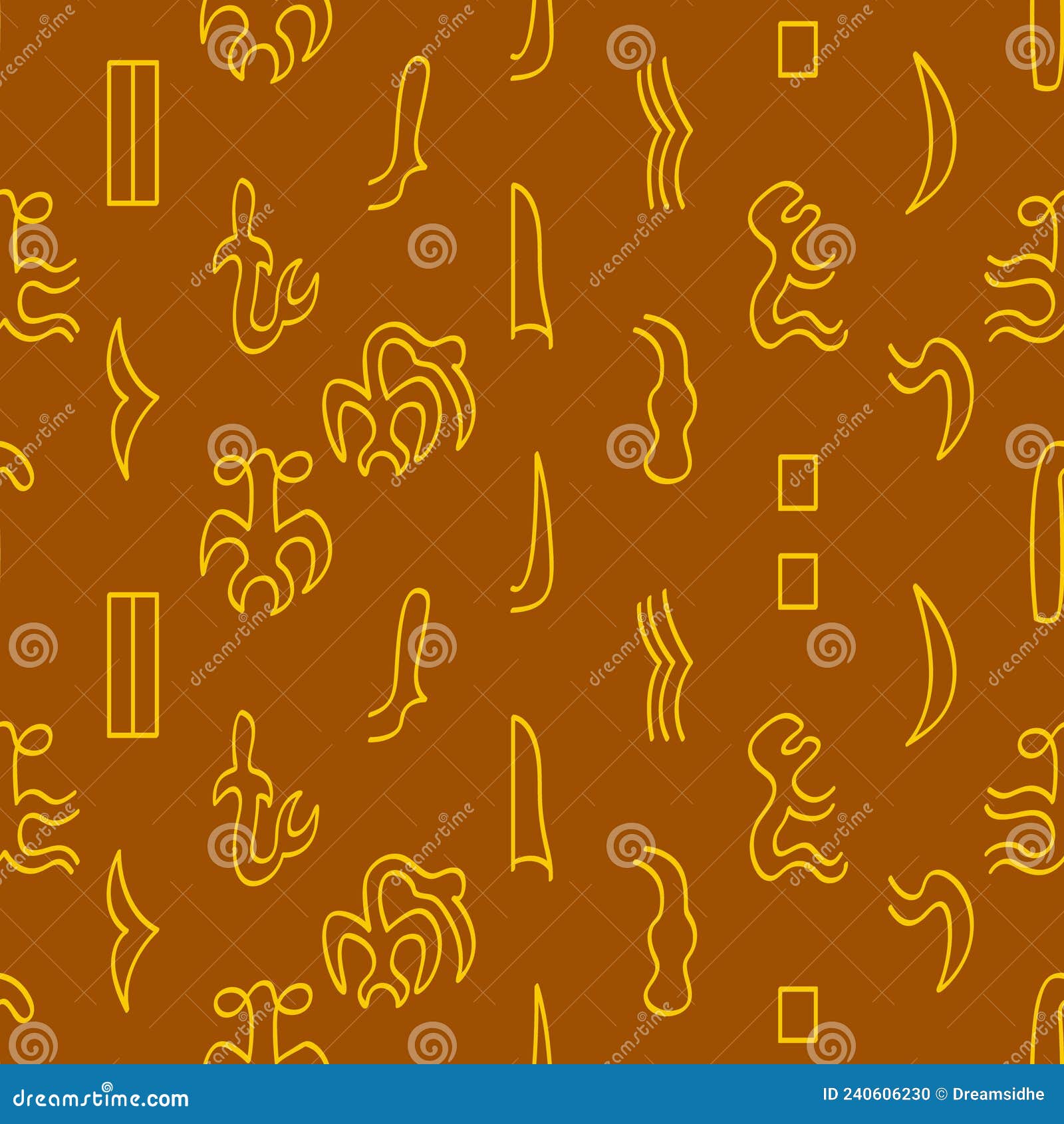 Seamless Pattern with Rongorongo Glyphs Stock Vector - Illustration of ...